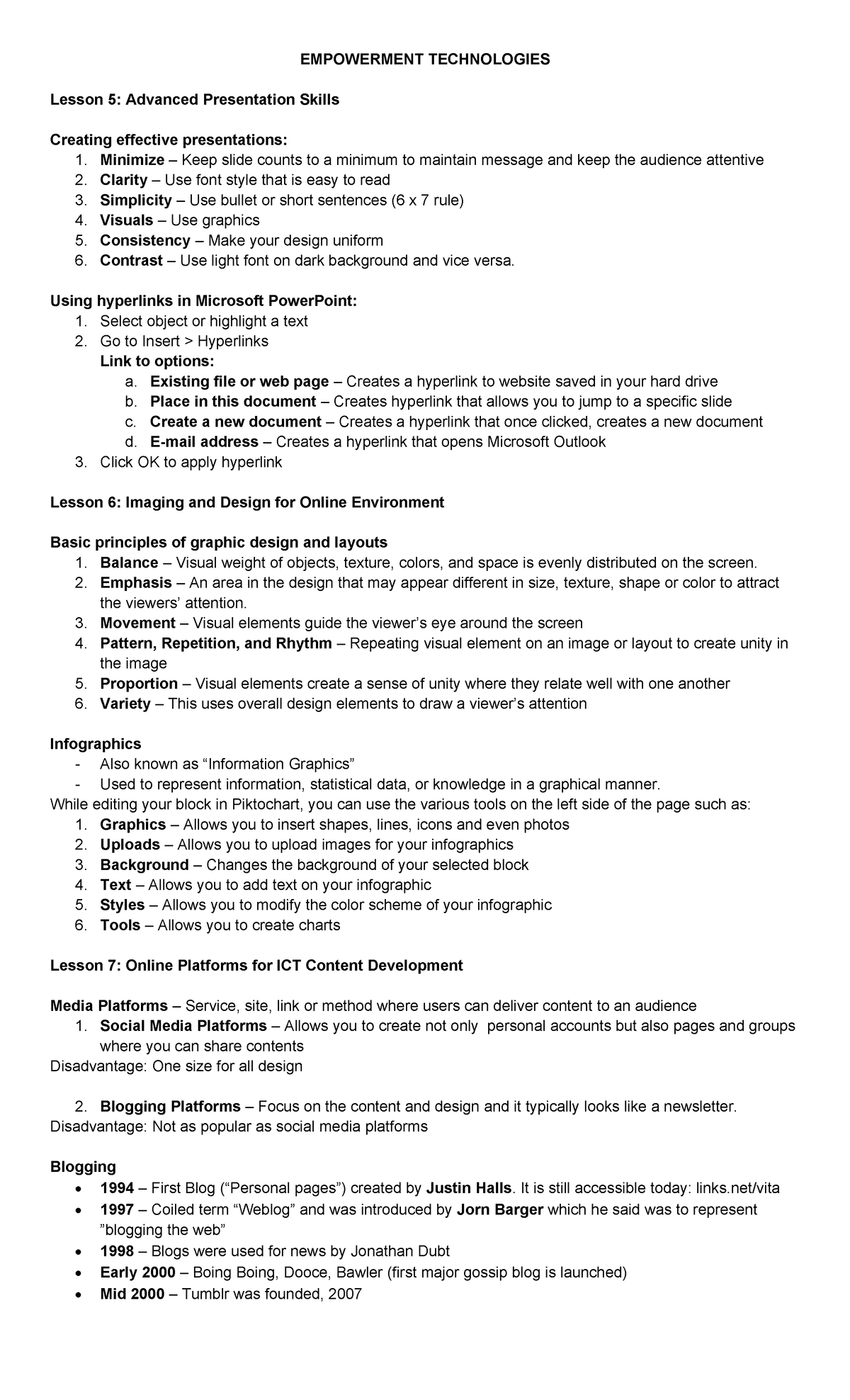 Pdfcoffee.com empowerment-technologies-reviewer-3-pdf-free ...
