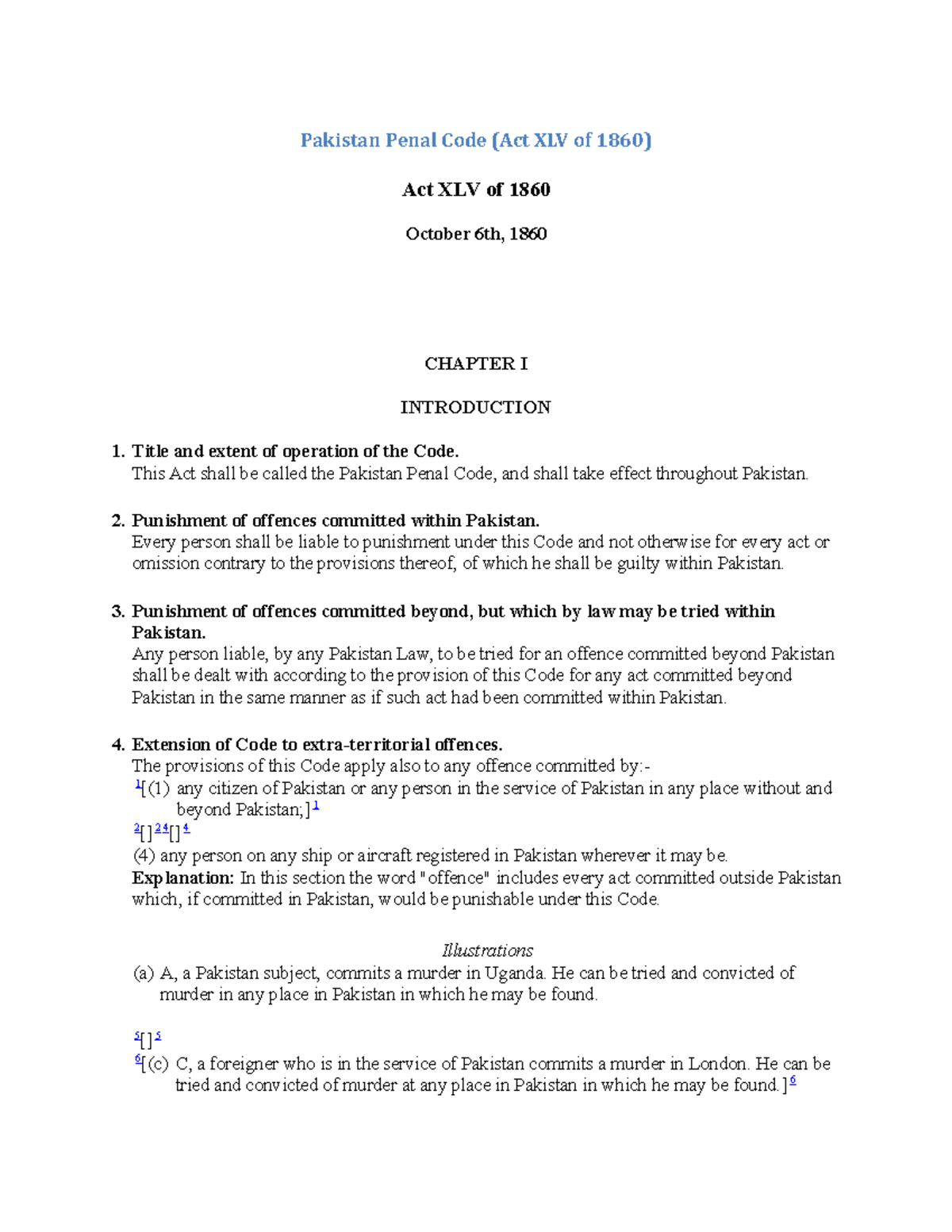 Pakistan Penal-Code - Pakistan Penal Code (Act XLV of 1860) Act XLV of ...