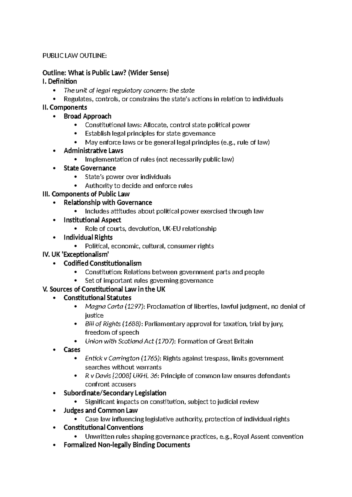 Public LAW Outline - ... - PUBLIC LAW OUTLINE: Outline: What is Public ...