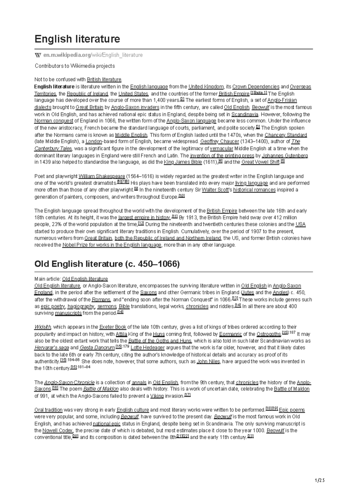 En.m.wikipedia.org-English literature - Contributors to Wikimedia ...
