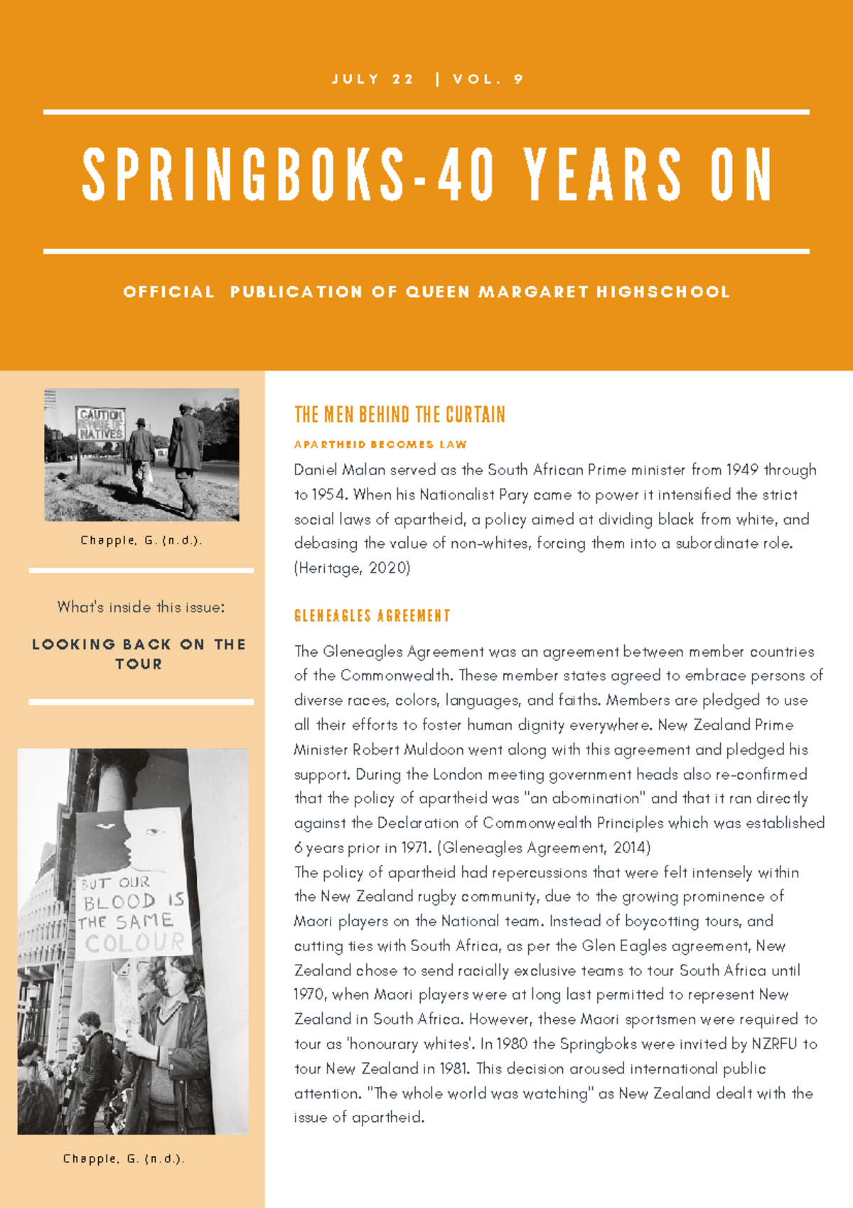 springbok tour - THE MEN BEHIND THE CURTAIN ####### Daniel Malan served ...