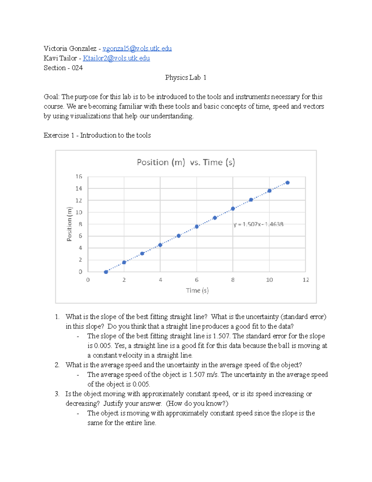 Physics Online Lab 1 - PHYS 221 - UT Knoxville - Studocu