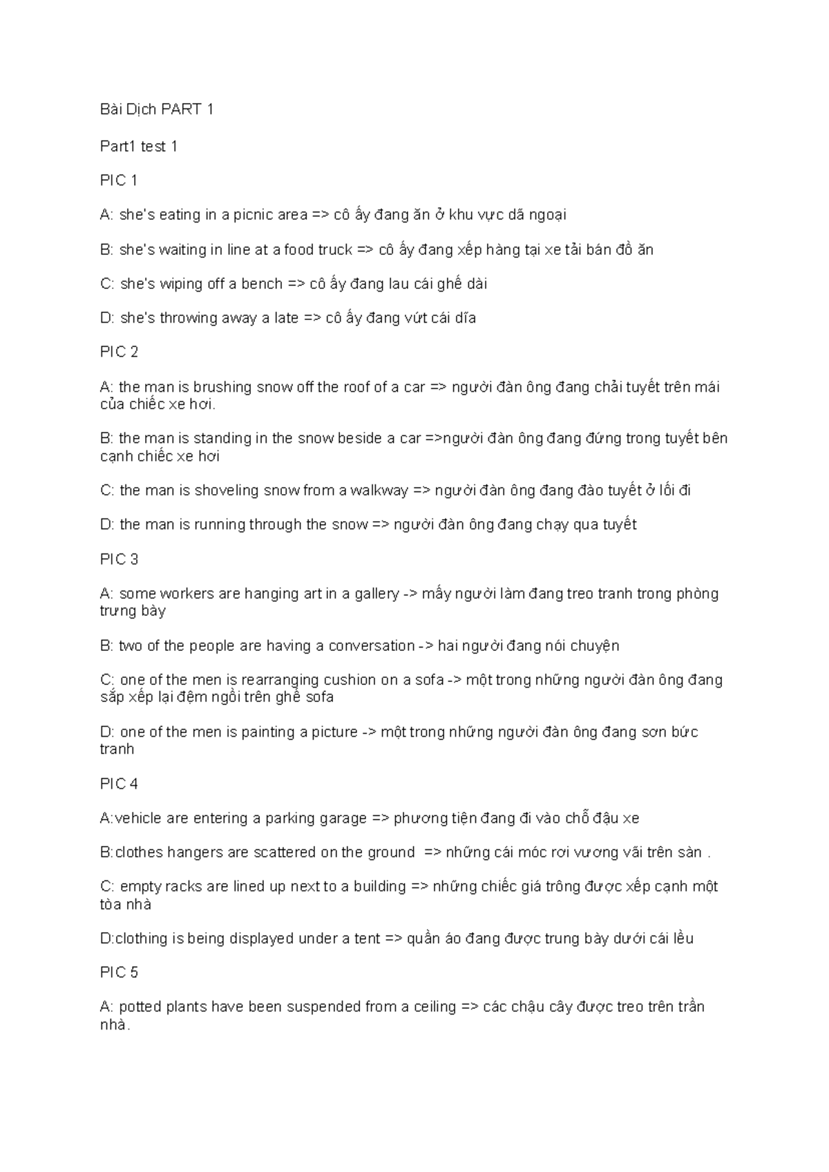 1235689[bbbbbbbbbb - Bài Dịch PART 1 Part1 test 1 PIC 1 A: she’s eating ...