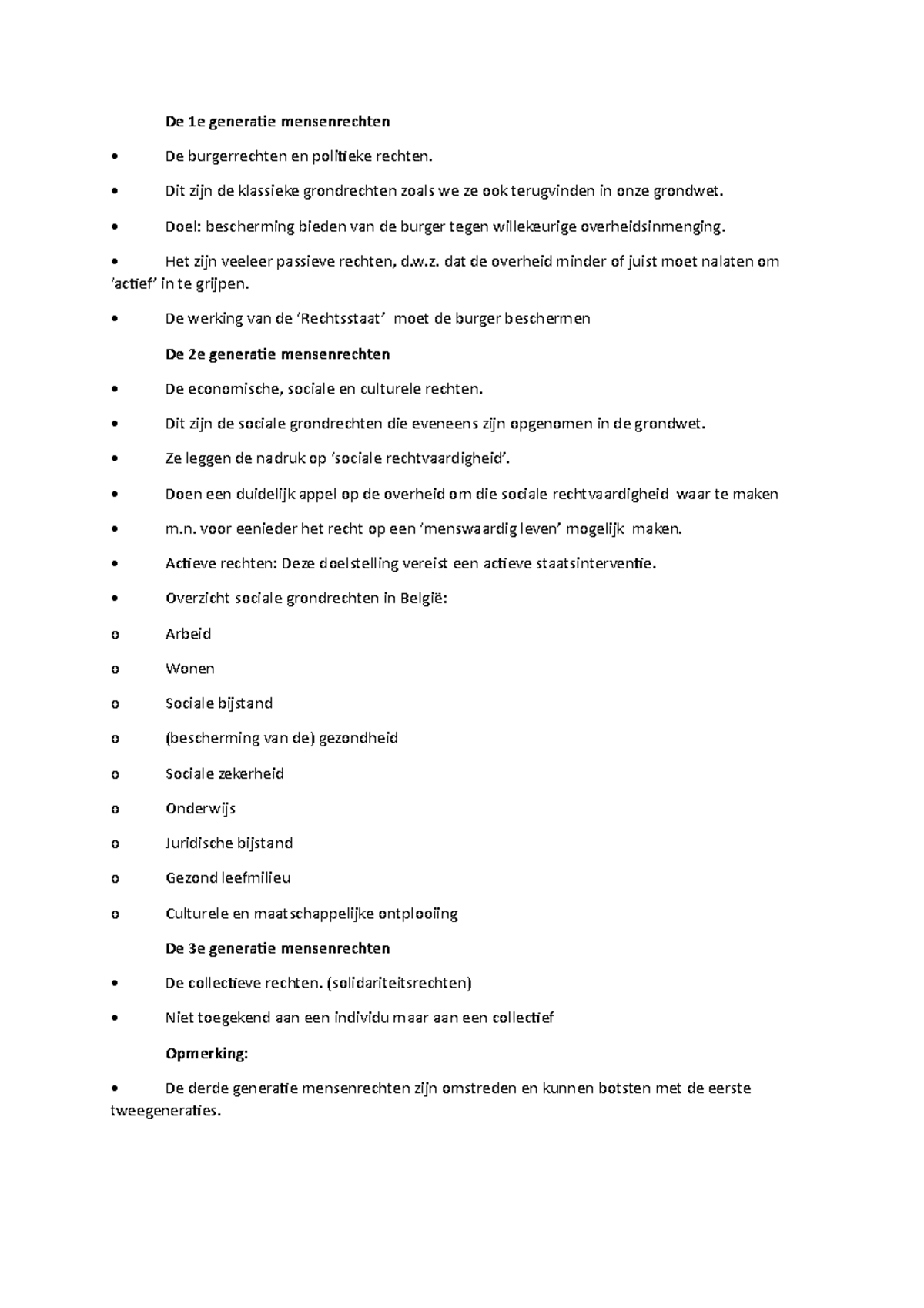 Generaties mensenrechten - De 1e generatie mensenrechten De ...