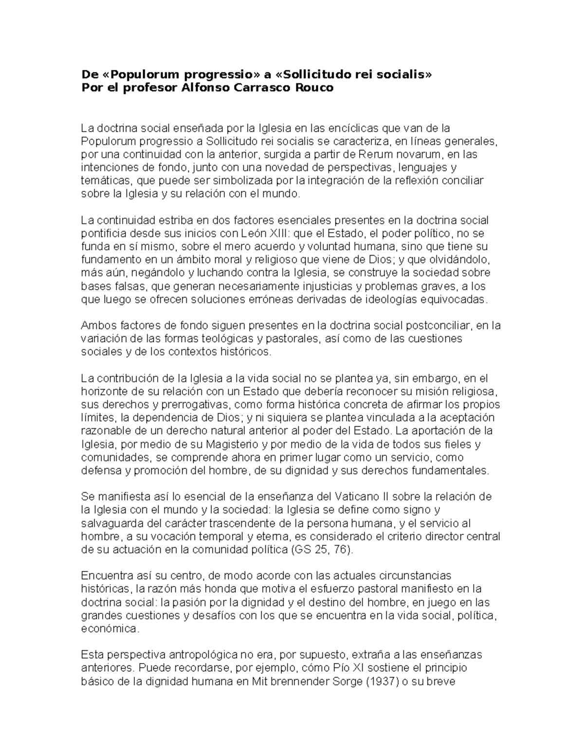 De la populorum progessio a la solicitudo - De «Populorum progressio» a ...