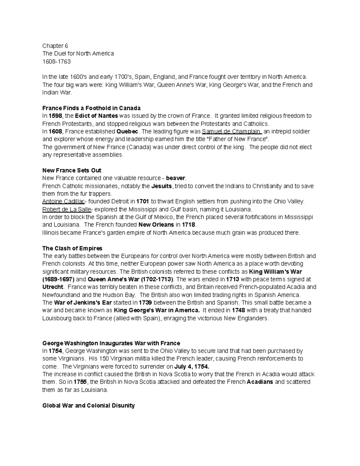 Chapter 6 - The Duel for North America - Chapter 6 The Duel for North ...