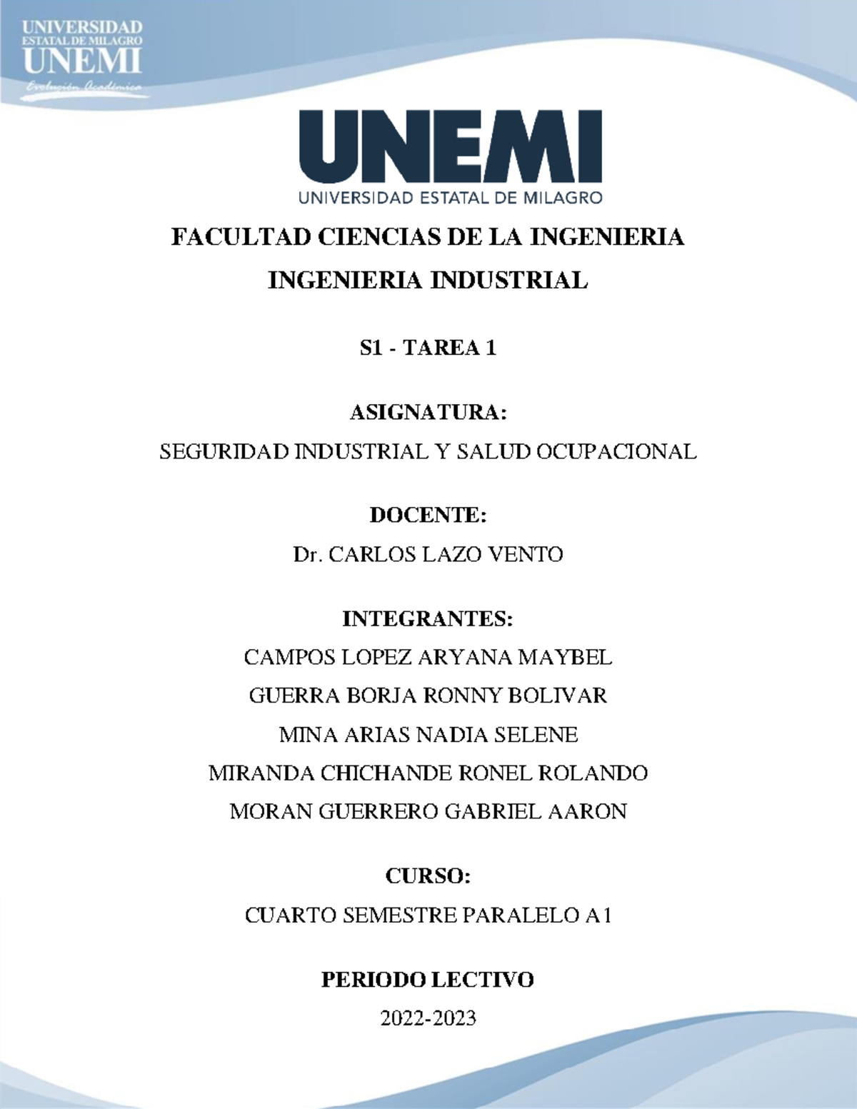 S1- Tarea 1 - adfsdf - FACULTAD CIENCIAS DE LA INGENIERIA INGENIERIA ...