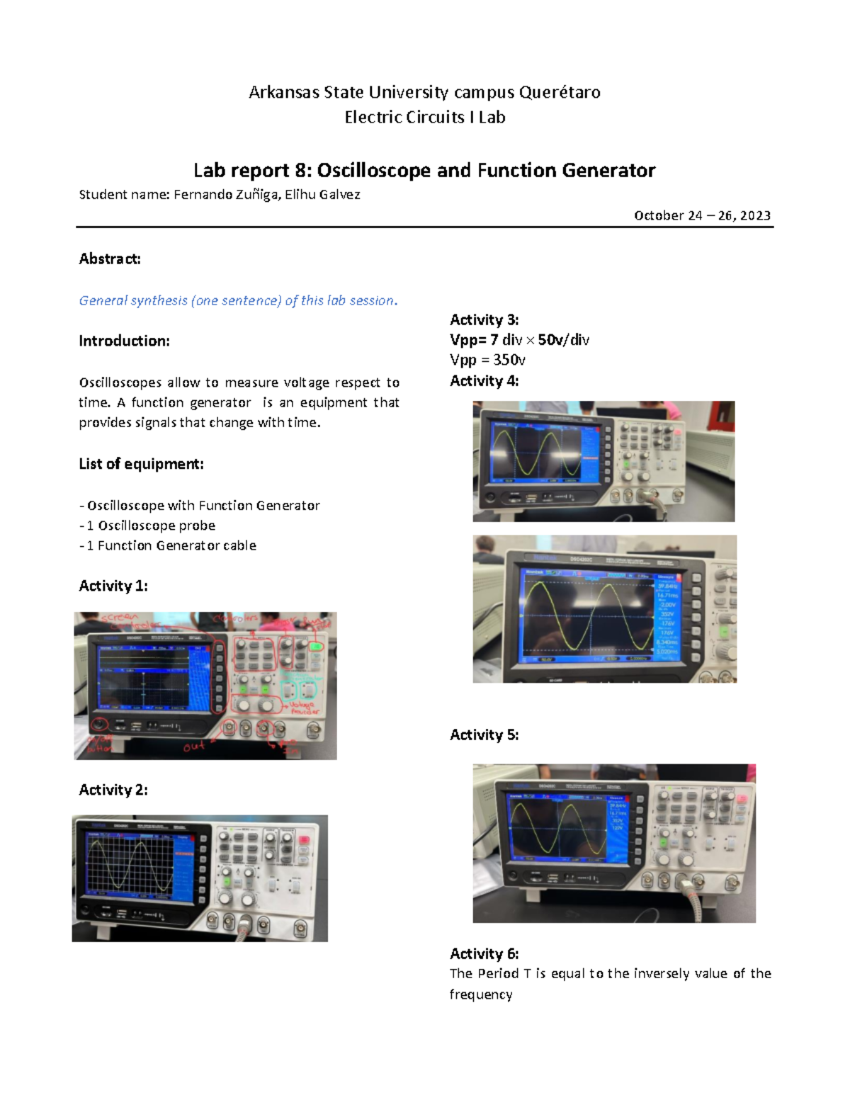 Electric Circuits Lab 8 - Arkansas State University campus Querétaro ...