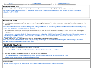 Pre-Sim Clinical Judgment Worksheet CP - CLINICAL JUDGMENT ACTIVITY ...