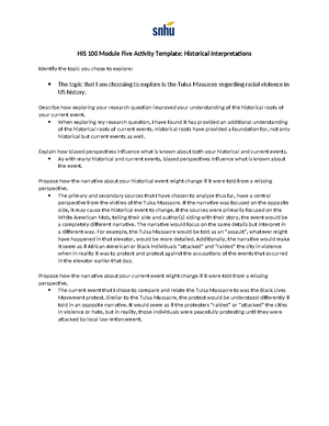 Module Activity Sources - HIS 100 Module Two Activity Template: Primary ...