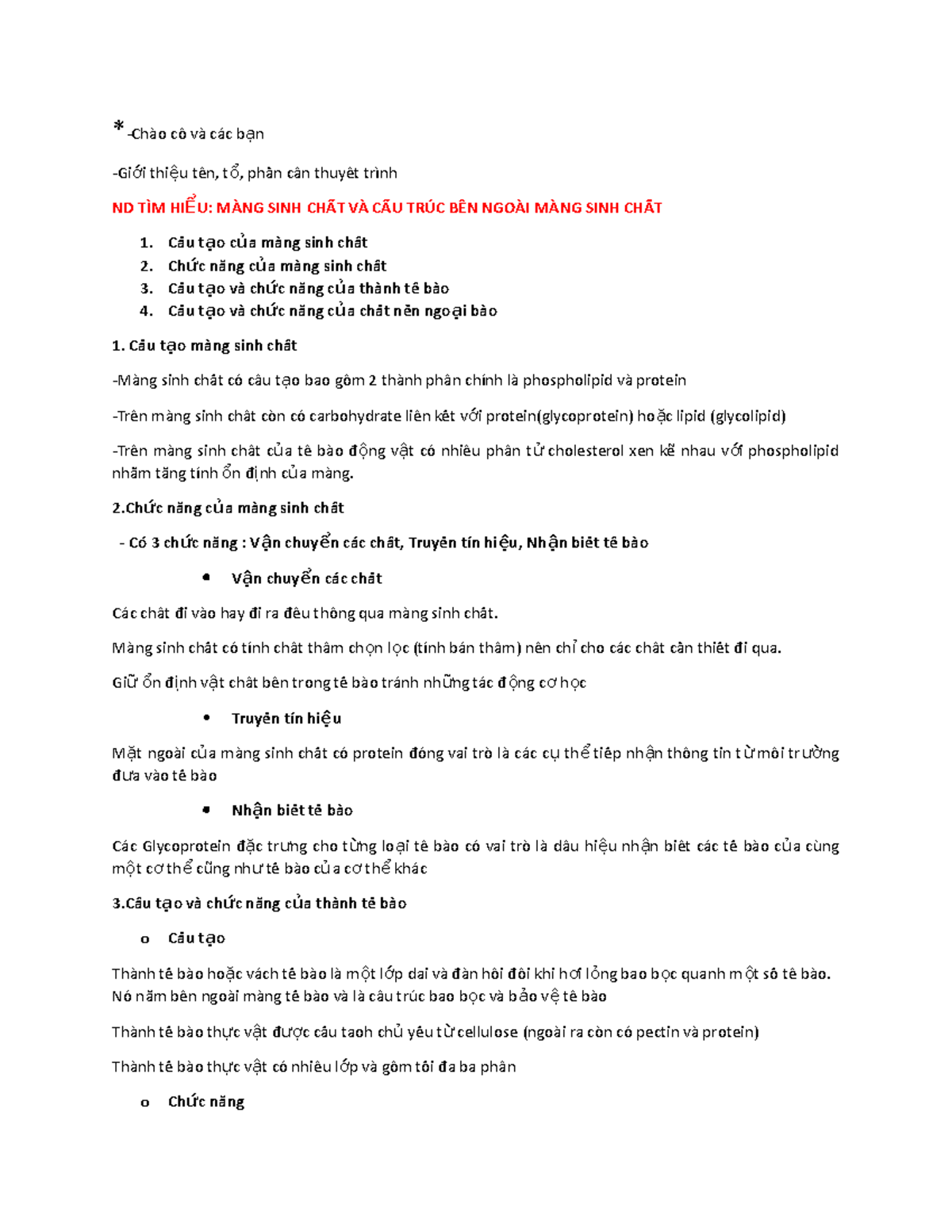 Thuyettrinh - xcxcxc - *-Chào cô và các b ạn -Gi ới thi ệu tên, t ổ ...