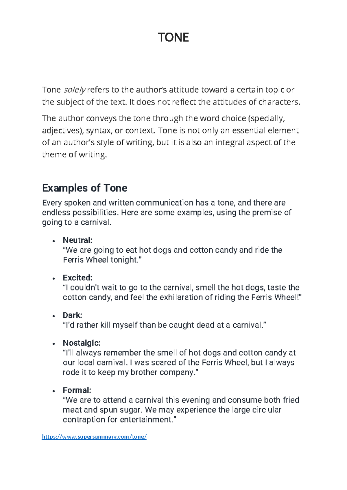 1 Tone - Tone notes - TONE Tone solely refers to the author’s attitude ...
