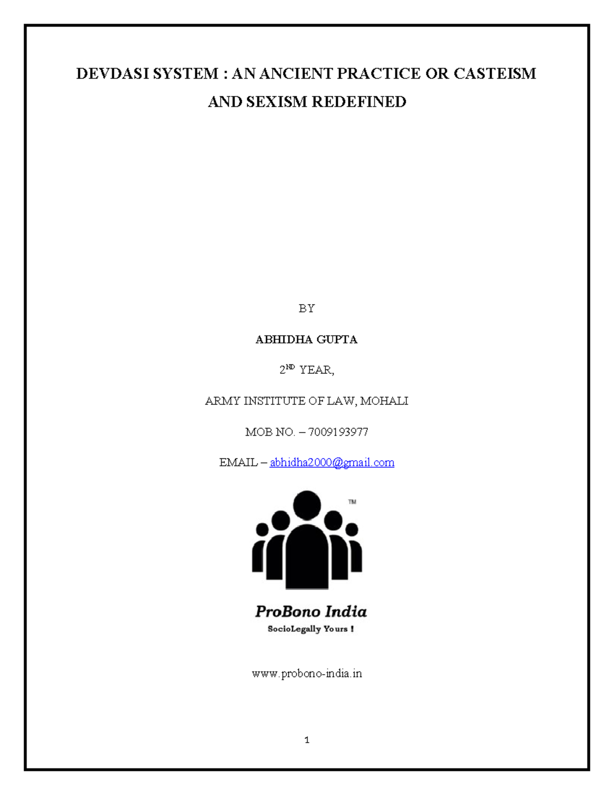 483 Abhidha Gupta- Devadasi System- An ancient practice or castesism ...