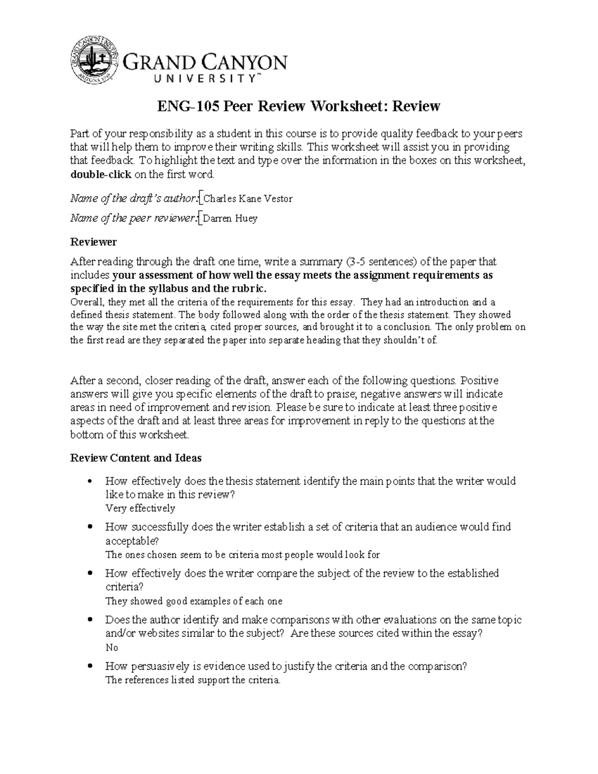 ENG-105-RS-Review Peer Review Worksheet Online - ENG-105 Peer Review ...
