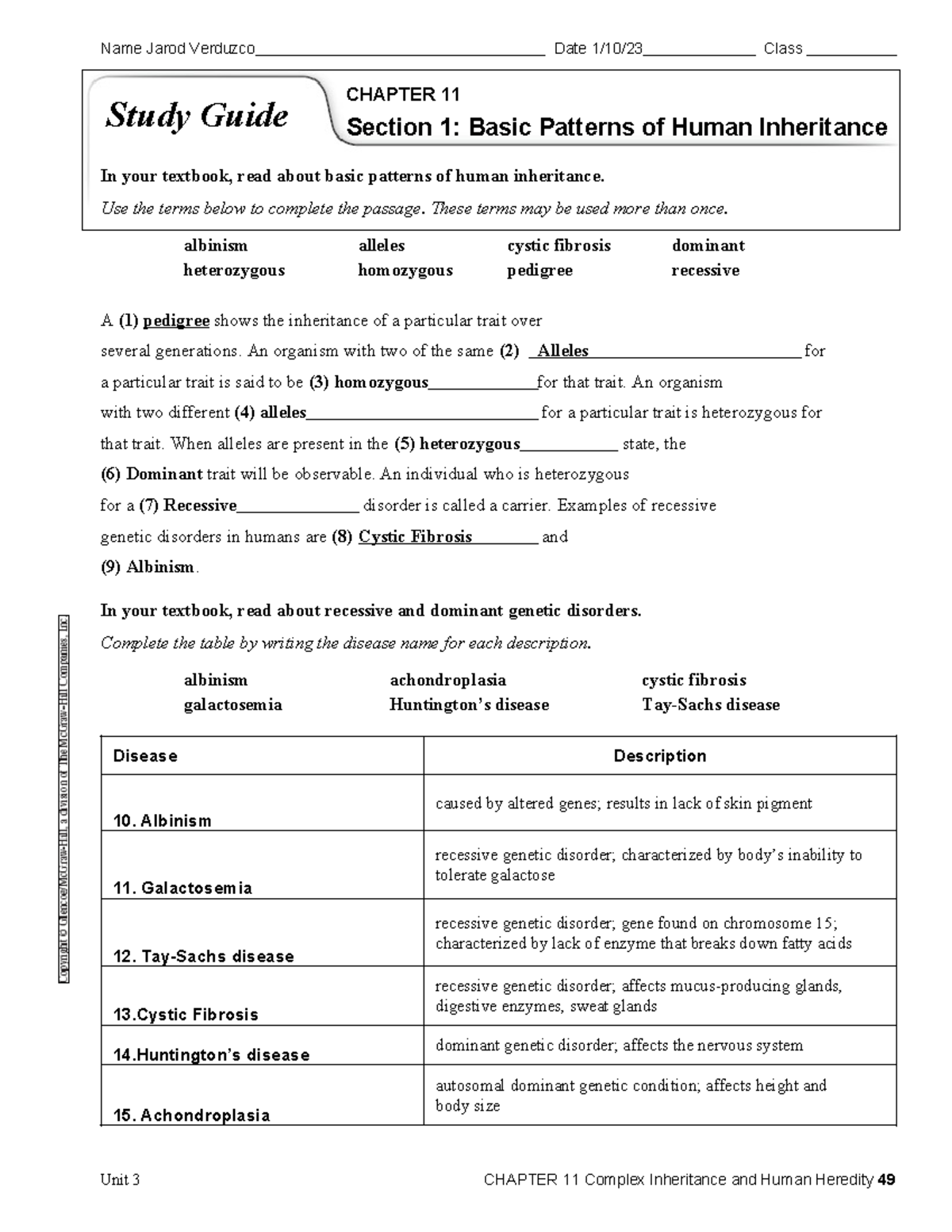 Bio. Ch 11 Study Guide - Studocu