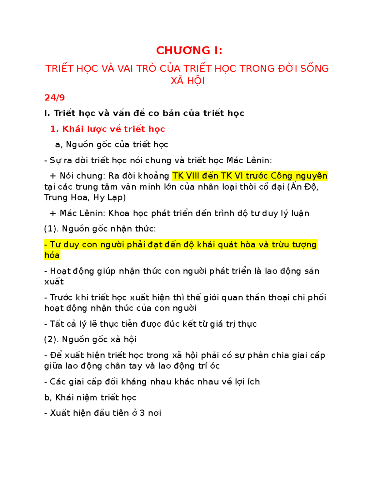 TRIẾT - dfkf - CHƯƠNG I: TRIẾT HỌC VÀ VAI TRÒ CỦA TRIẾT HỌC TRONG ĐỜI ...