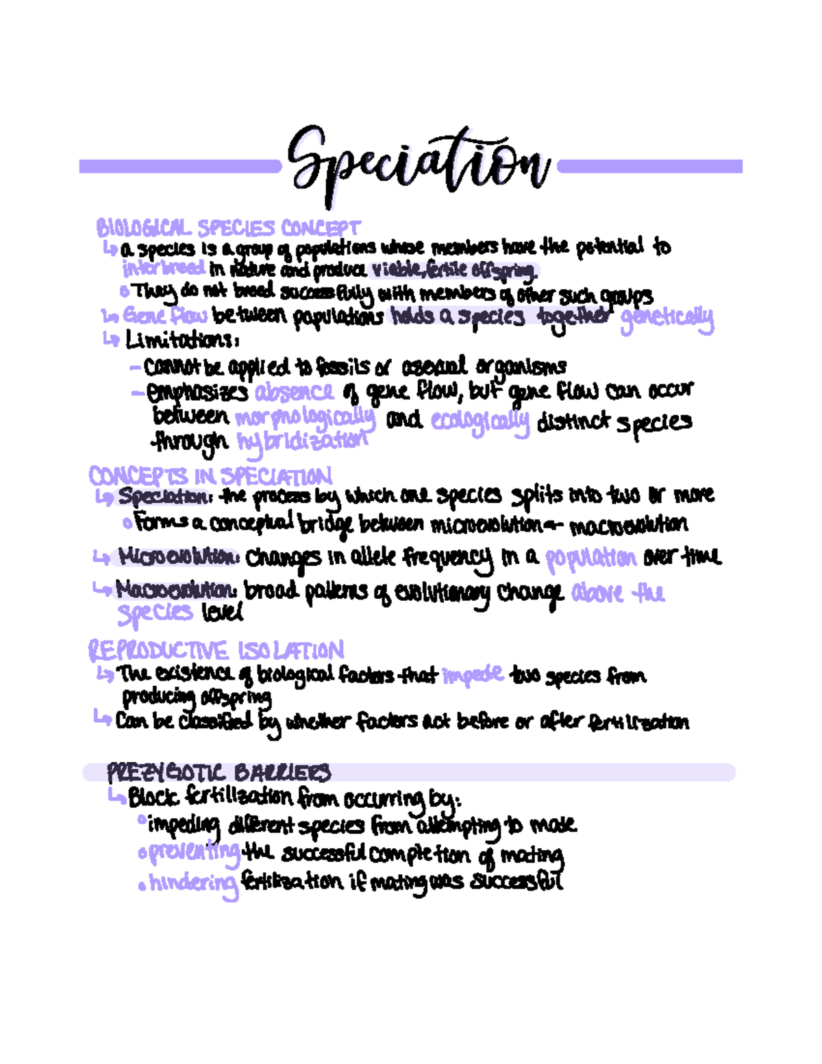 Lecture 7 Species & Taxonomy - Speciation BIOLOGICALSPECIESCONCEPT ...