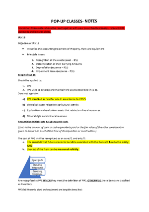 PPE Notes for FA1 - PROPERTY, PLANT AND EQUIPMENT (PPE) (IAS16) What is ...
