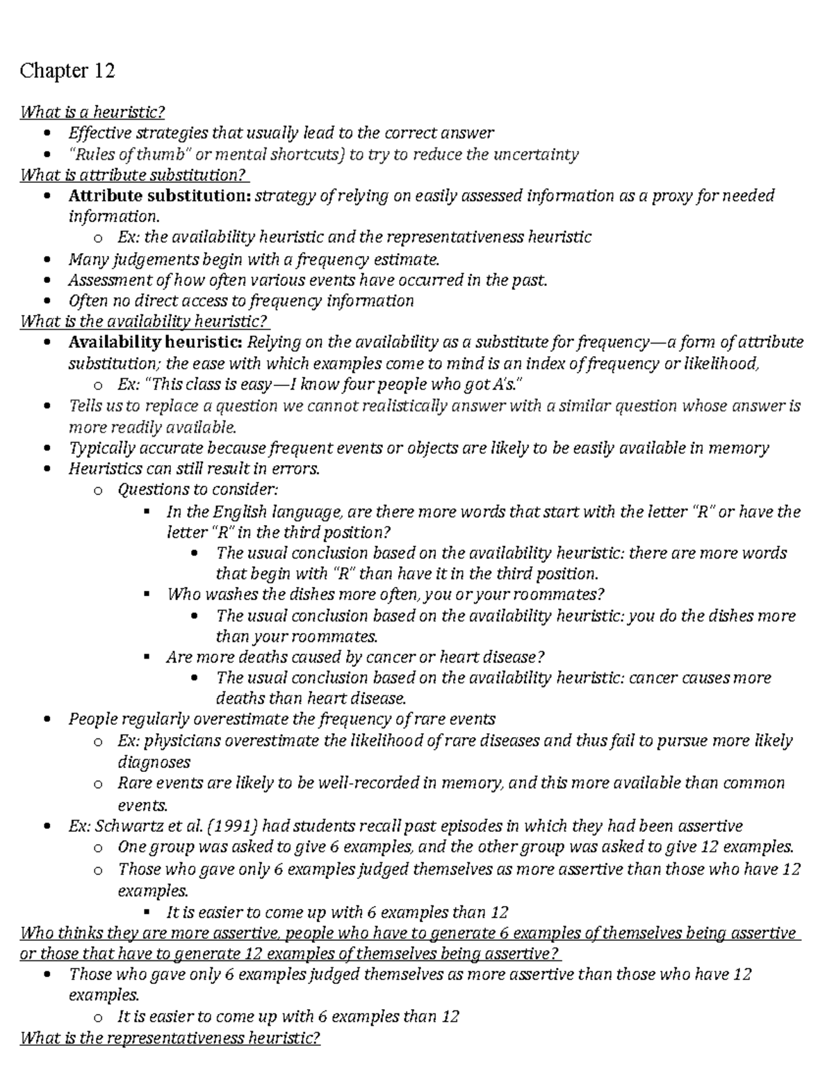 Unit 12 study Guide - Unit summary - Chapter 12 What is a heuristic ...