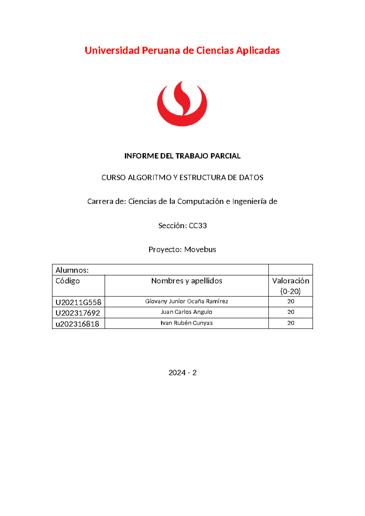 Informe CC33 TF - fefefef - Universidad Peruana de Ciencias Aplicadas ...