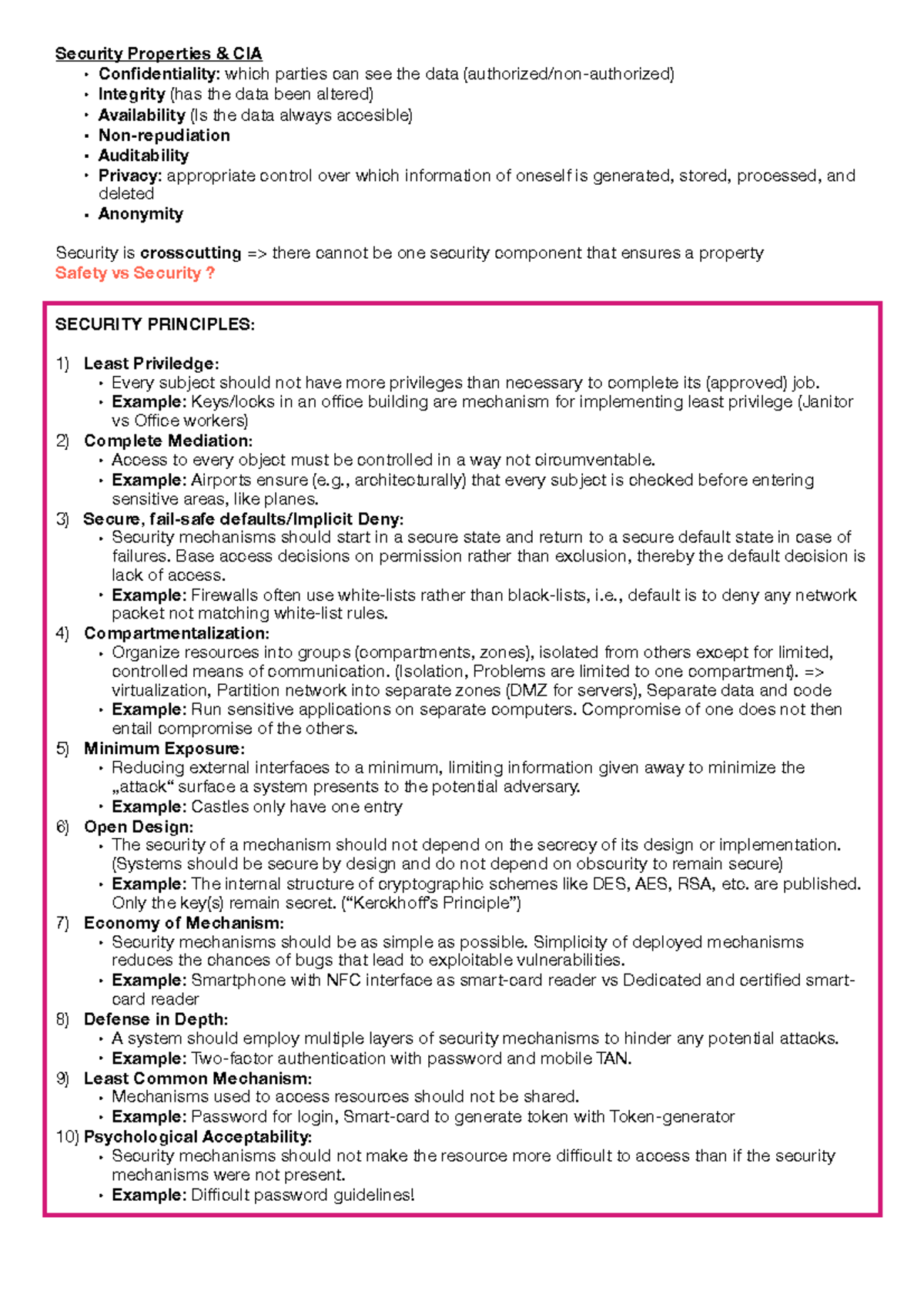 Zusammenfassung Security Engineering - Security Properties & CIA ...