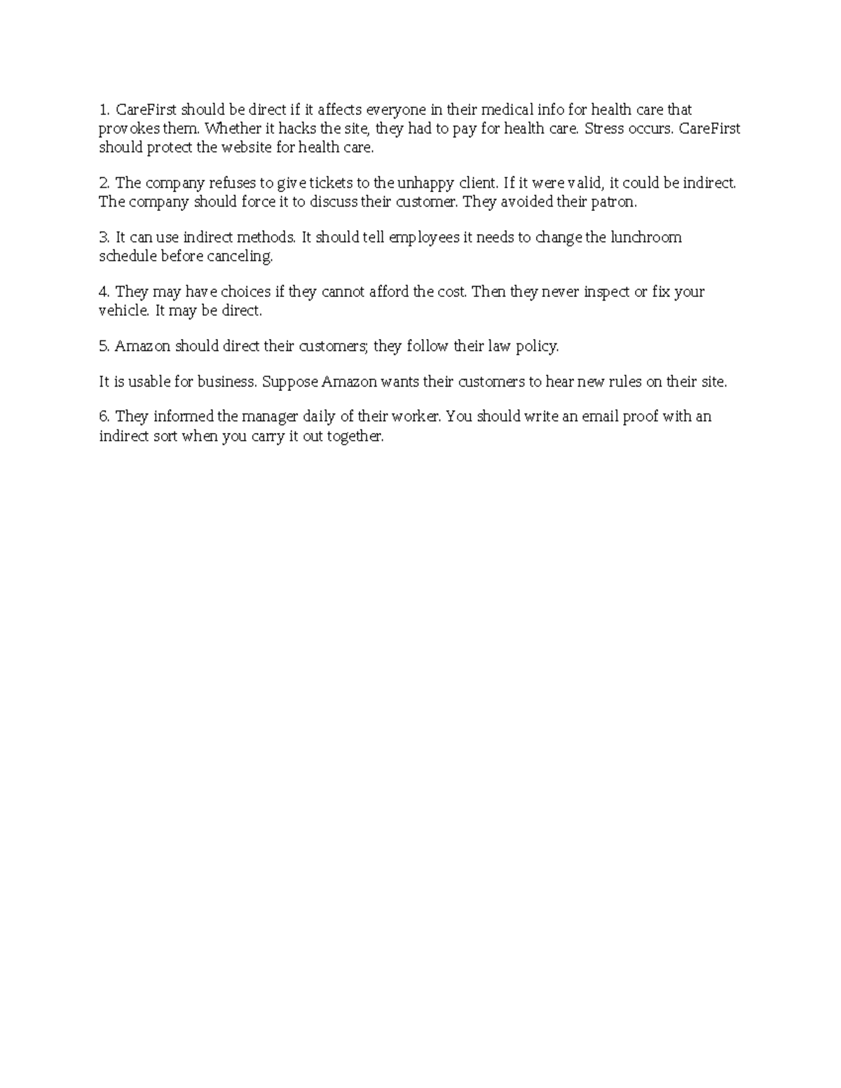 Organizational Pattern Direct or Indirect (week nine) - CareFirst ...