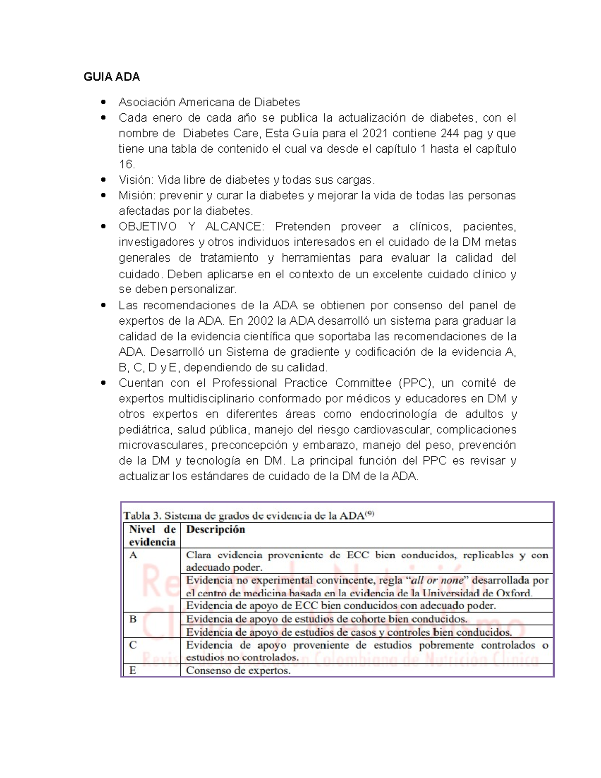 2. Clasificacion Diabetes ADA 2021 - GUIA ADA Asociación Americana de ...