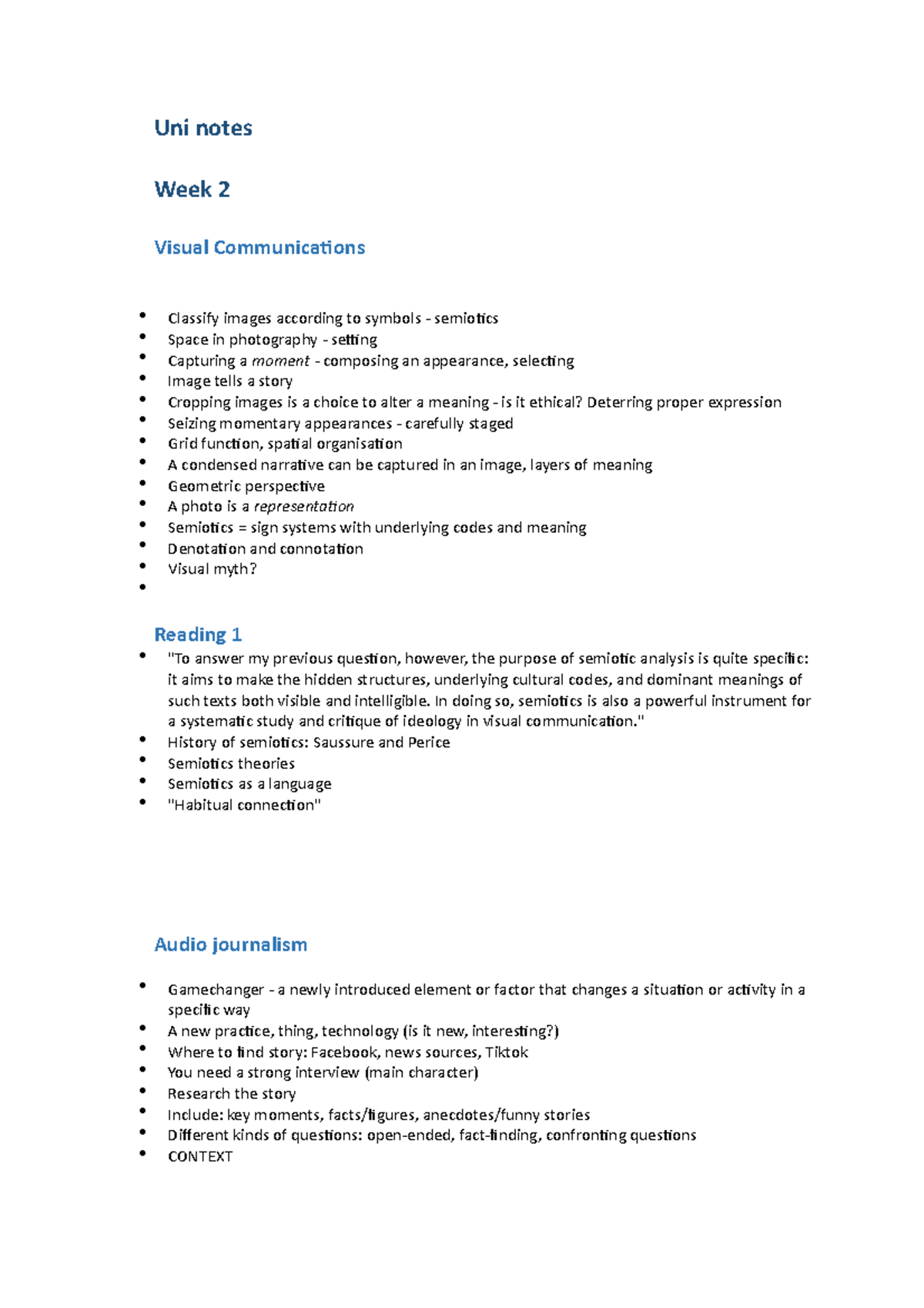 Uni notes - Uni notes Week 2 Visual Communications Classify images ...