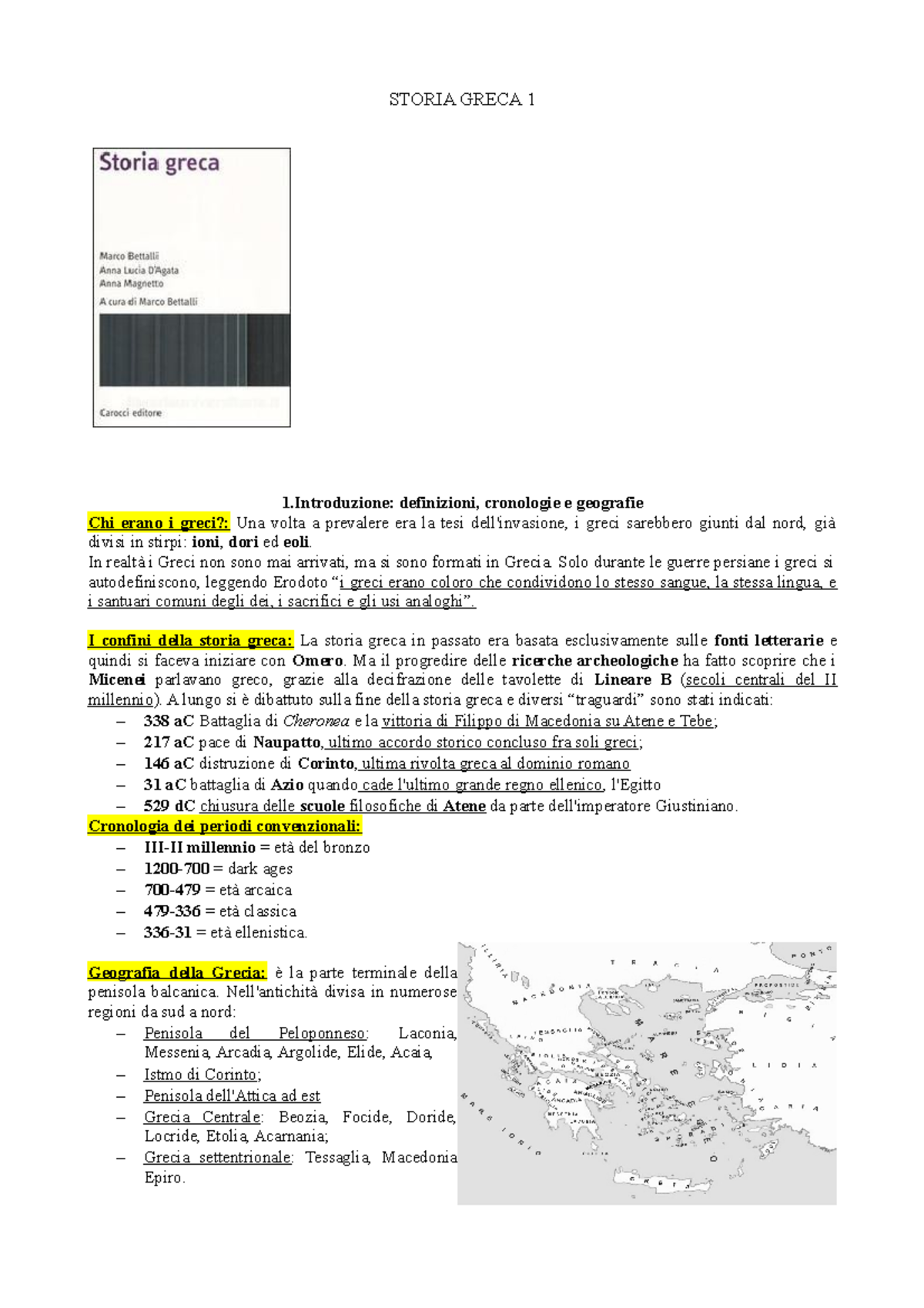 Riassunto Introduzione alla storiografia greca Bettalli - STORIA GRECA ...