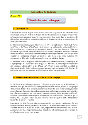 LA Théorie DE Searle - Les actes de langage Cours n° THÉORIE DE SEARLE ...
