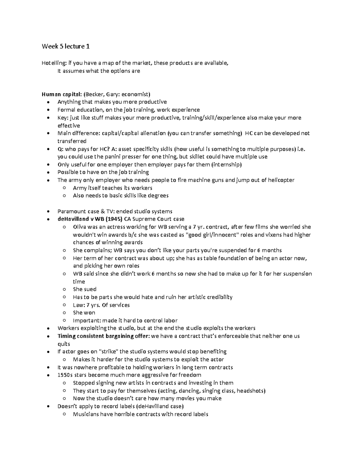 Week 5 lecture 1 - Hotelling and Human Capital - Warning: TT: undefined function: 32 Warning: TT ...