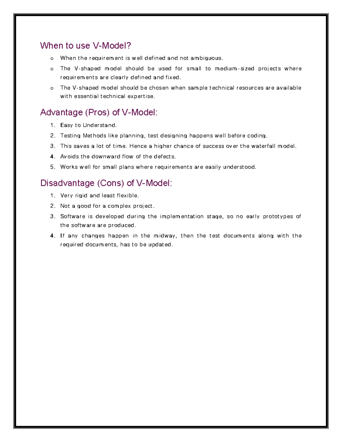 Software+SDLC Model Part-3 - When to use V-Model? o When t he r equirem ...