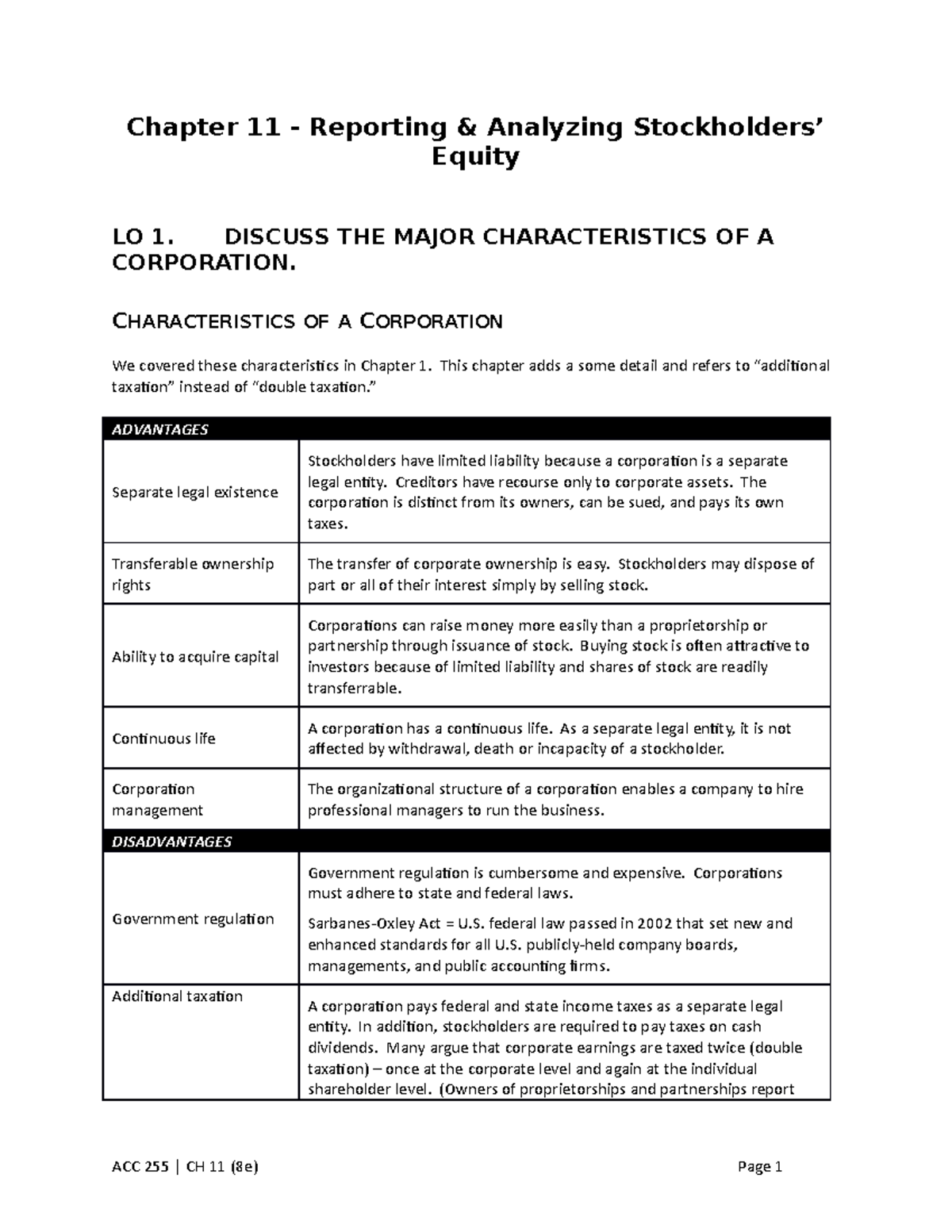 Reporting and Analyzing Stockholders' Equity - Chapter 11 - Reporting & Analyzing Stockholders ...