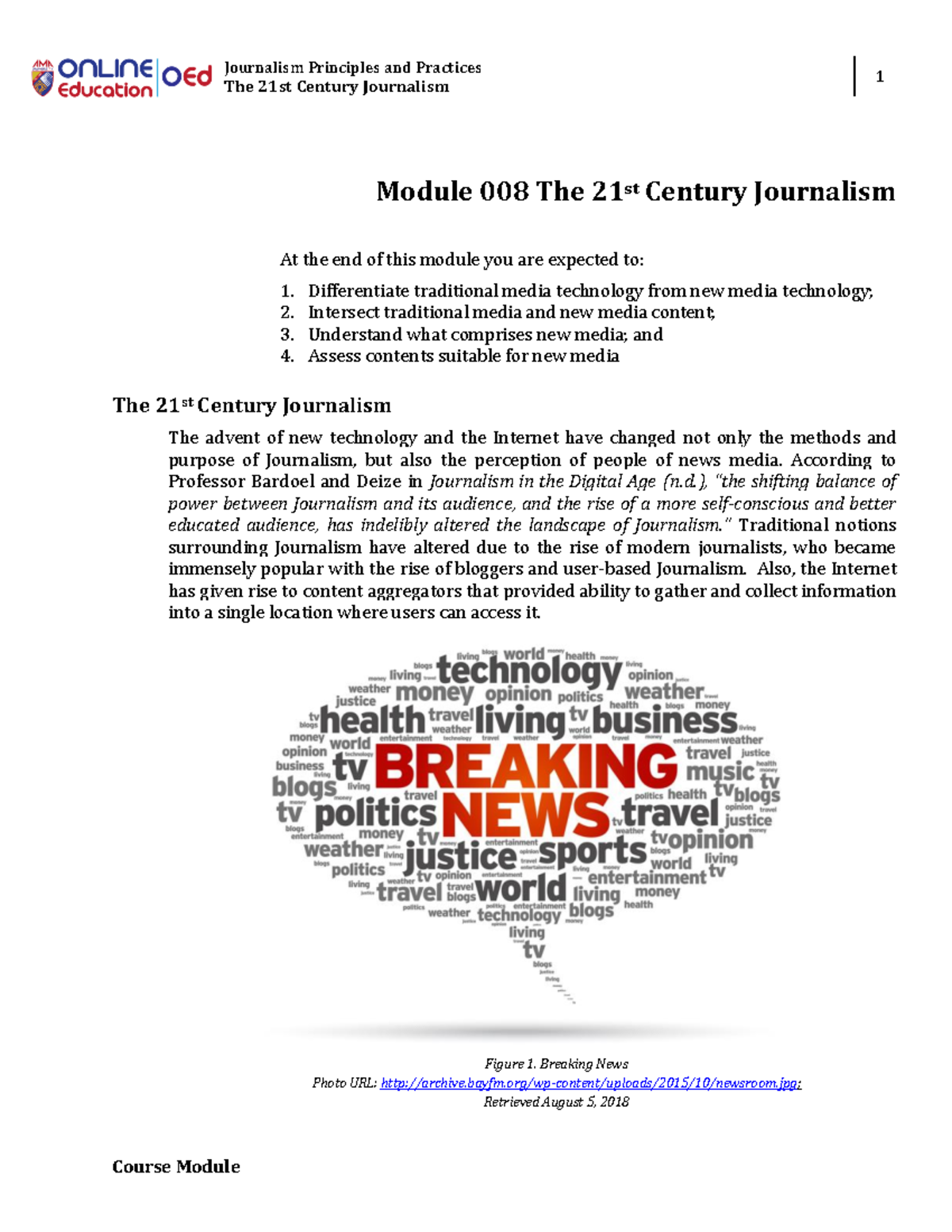 W10 Lesson 8 - The 21st Century Journalism - Module - Journalism ...