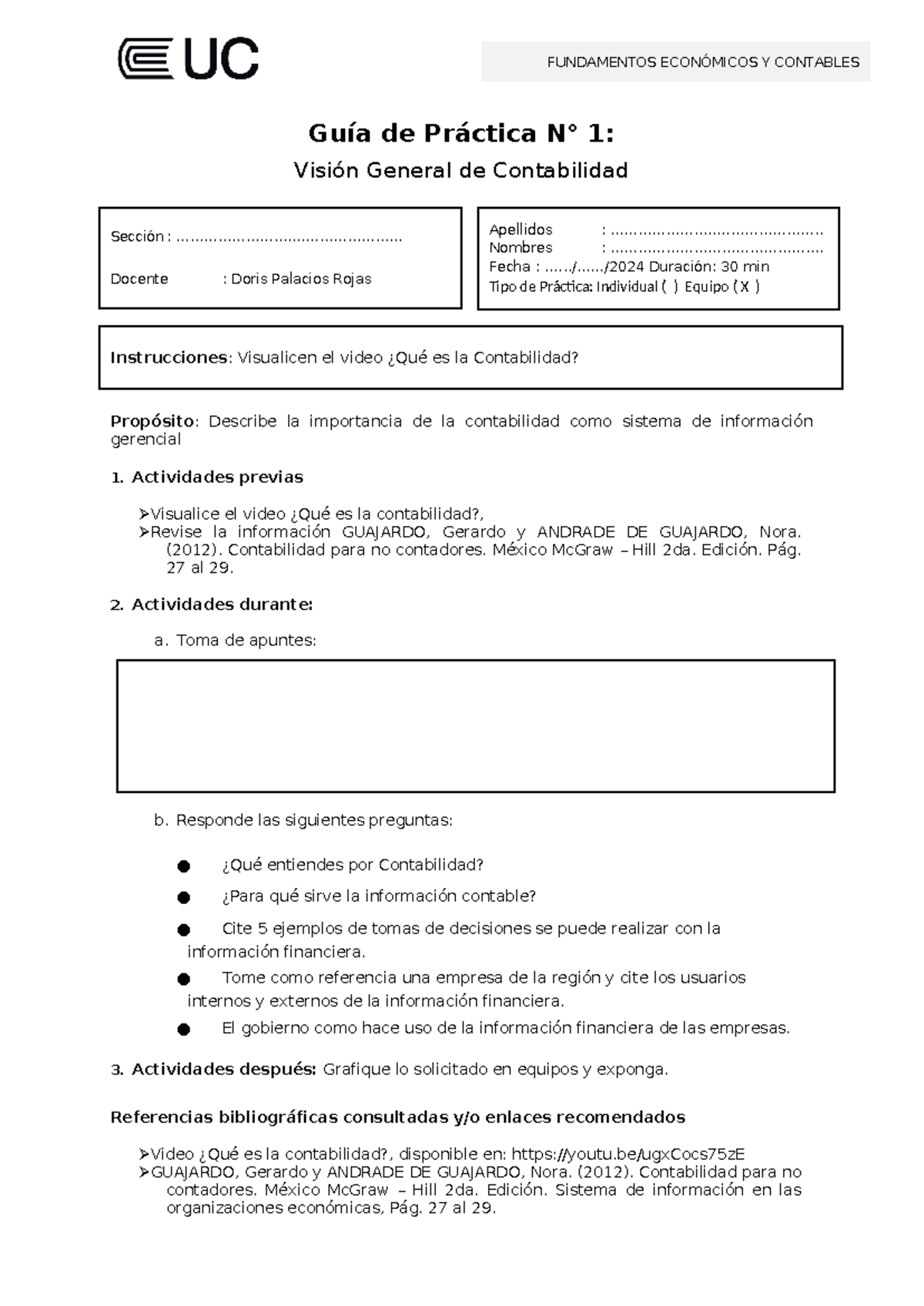 Guía Práctica 01 Visión General de Contabilidad - FUNDAMENTOS ...