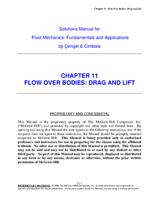 Solution Manual for Fluid Mechanics Fundamentals and Applications 3rd ...