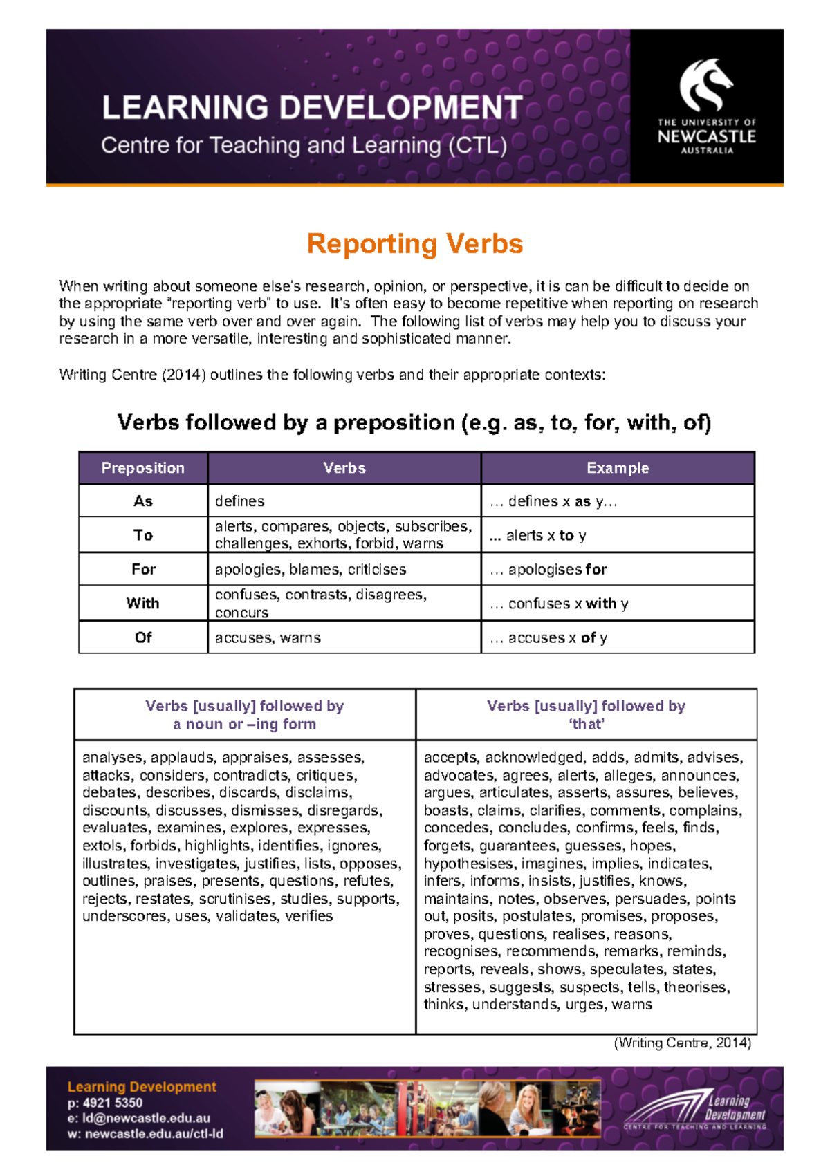 Reporting verbs 3 - notatki szczepanek - 1 Reporting Verbs When writing ...