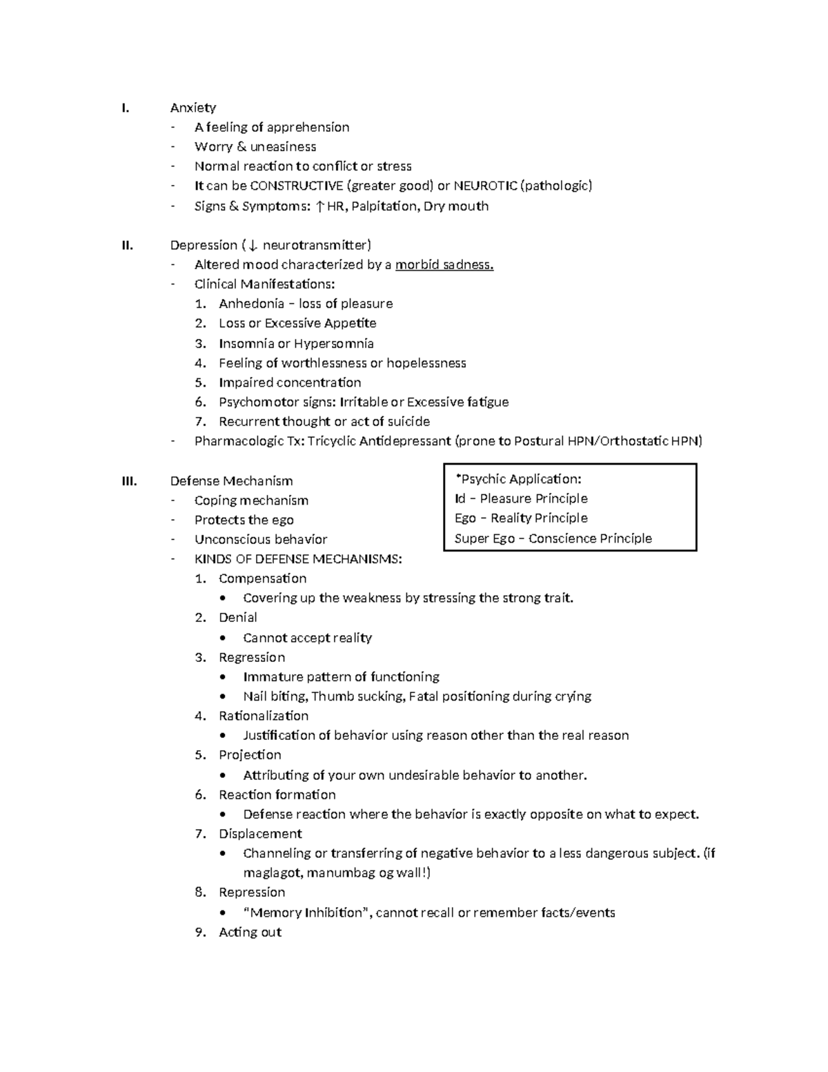 Psychia - psych - *Psychic Application: Id – Pleasure Principle Ego ...