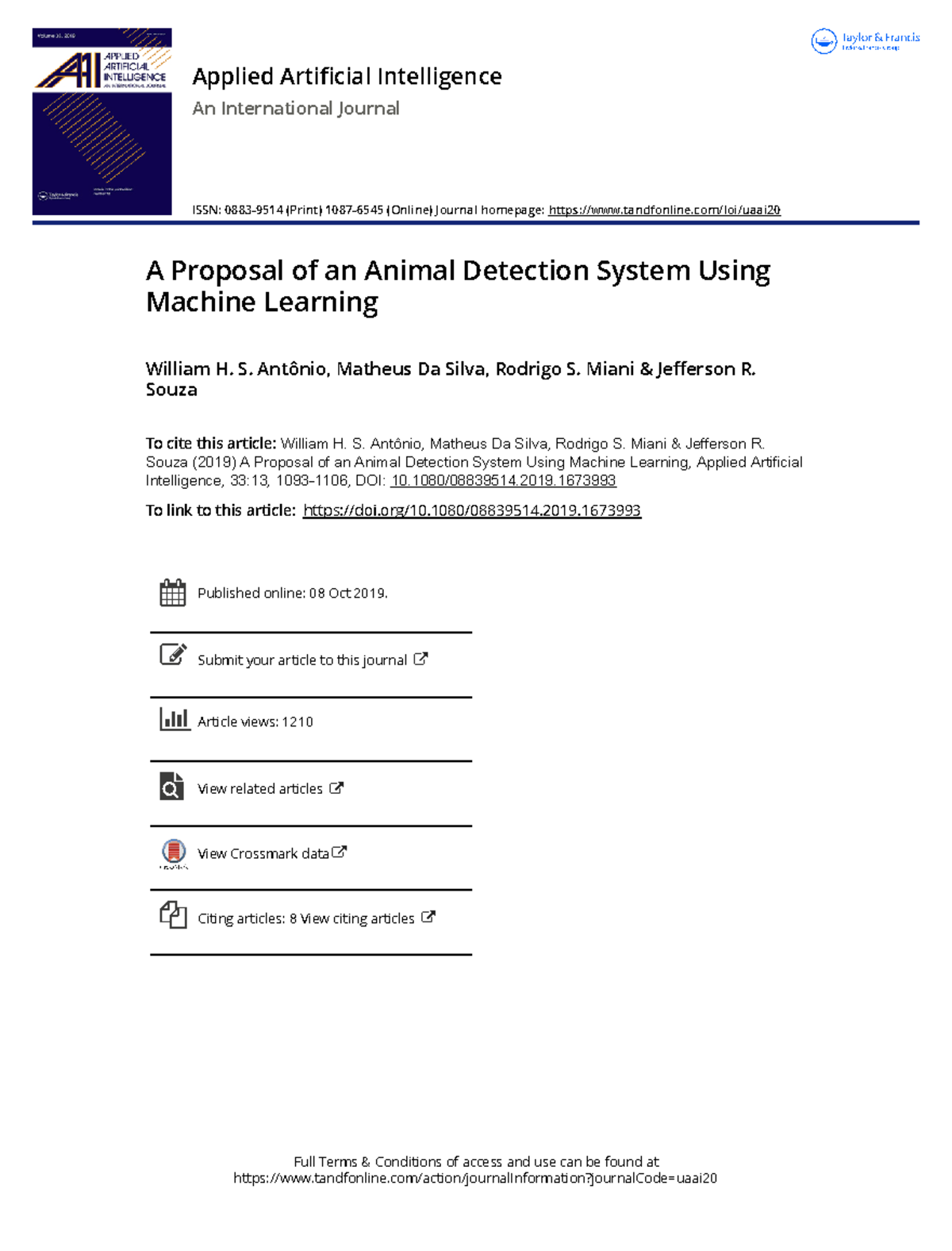 A Proposal of an Animal Detection System Using Machine Learning - Full ...