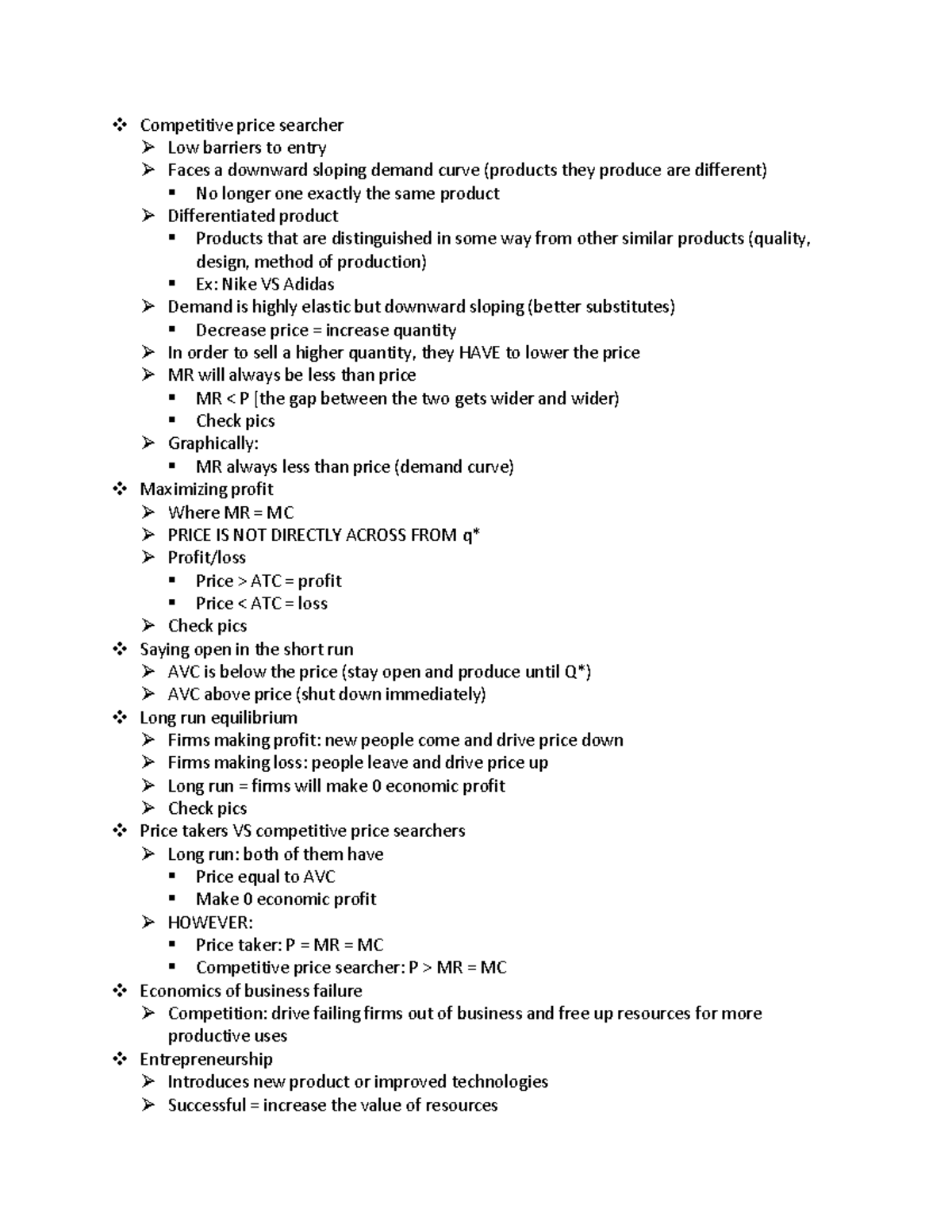 Econ 002 Chpt. 10 - Professor: Joab Corey - v Competitive price ...