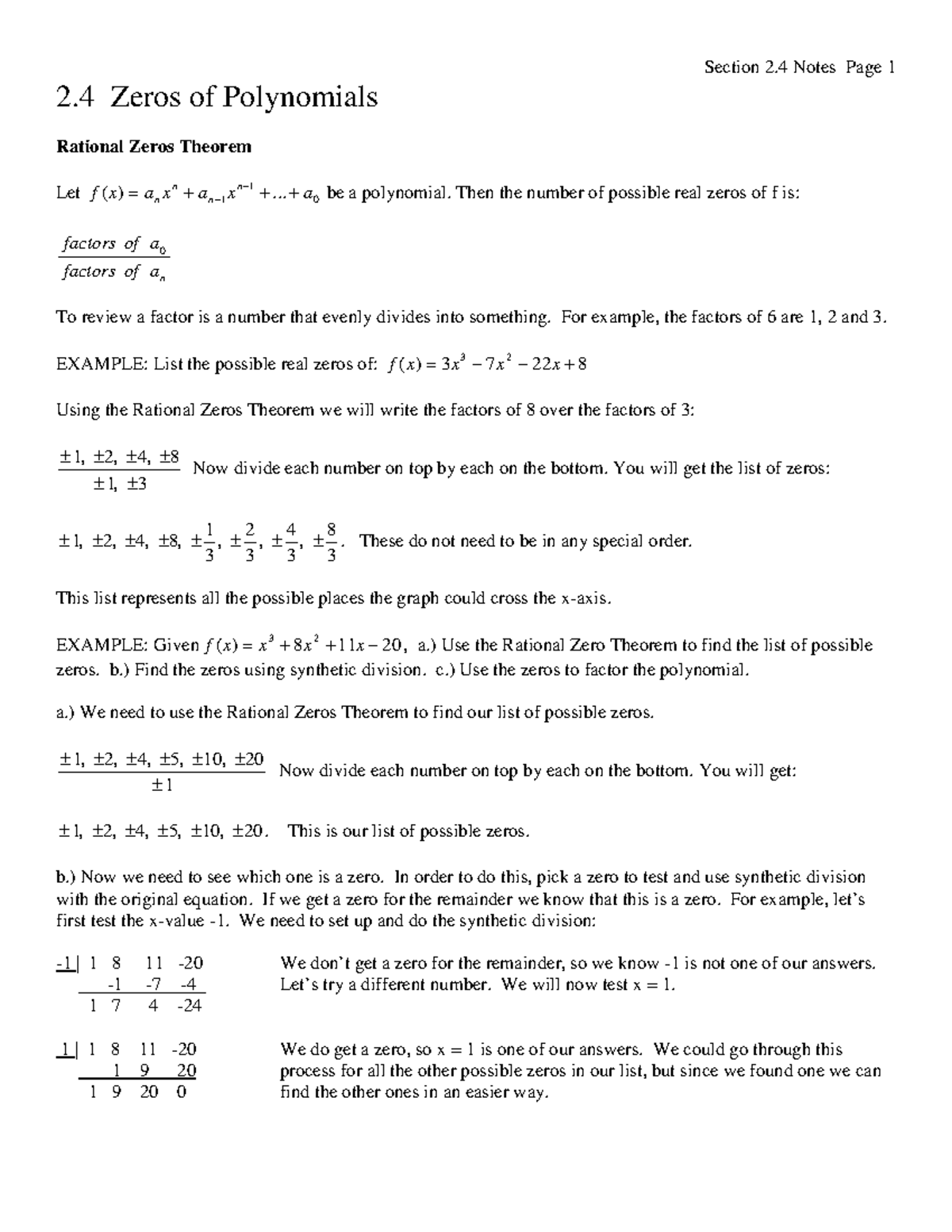 2 4 Notes 126M - easy to understand with an example for each topic - 2 ...
