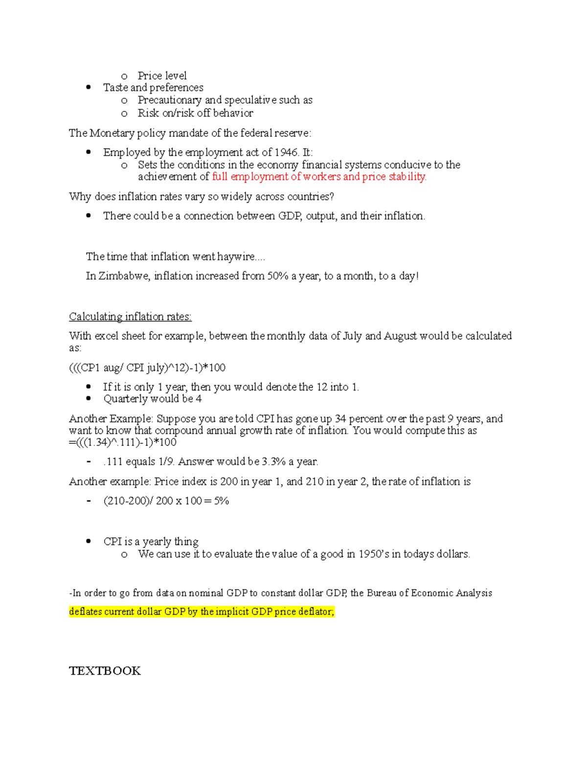 Econ 201 I - Lecture notes 9 - o Price level Taste and preferences o ...