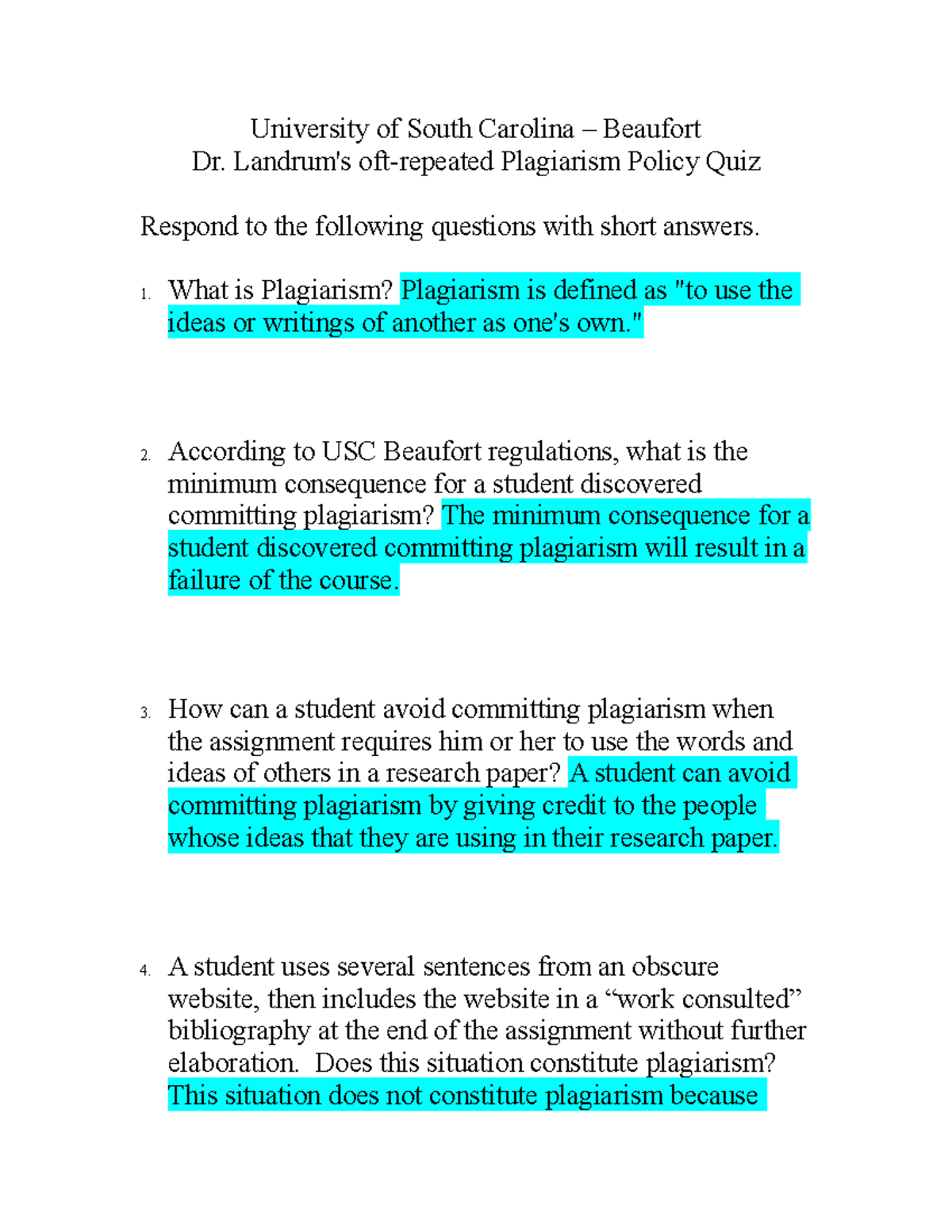 UTF-8''plagquiz 2021 - History Quiz - University of South Carolina ...