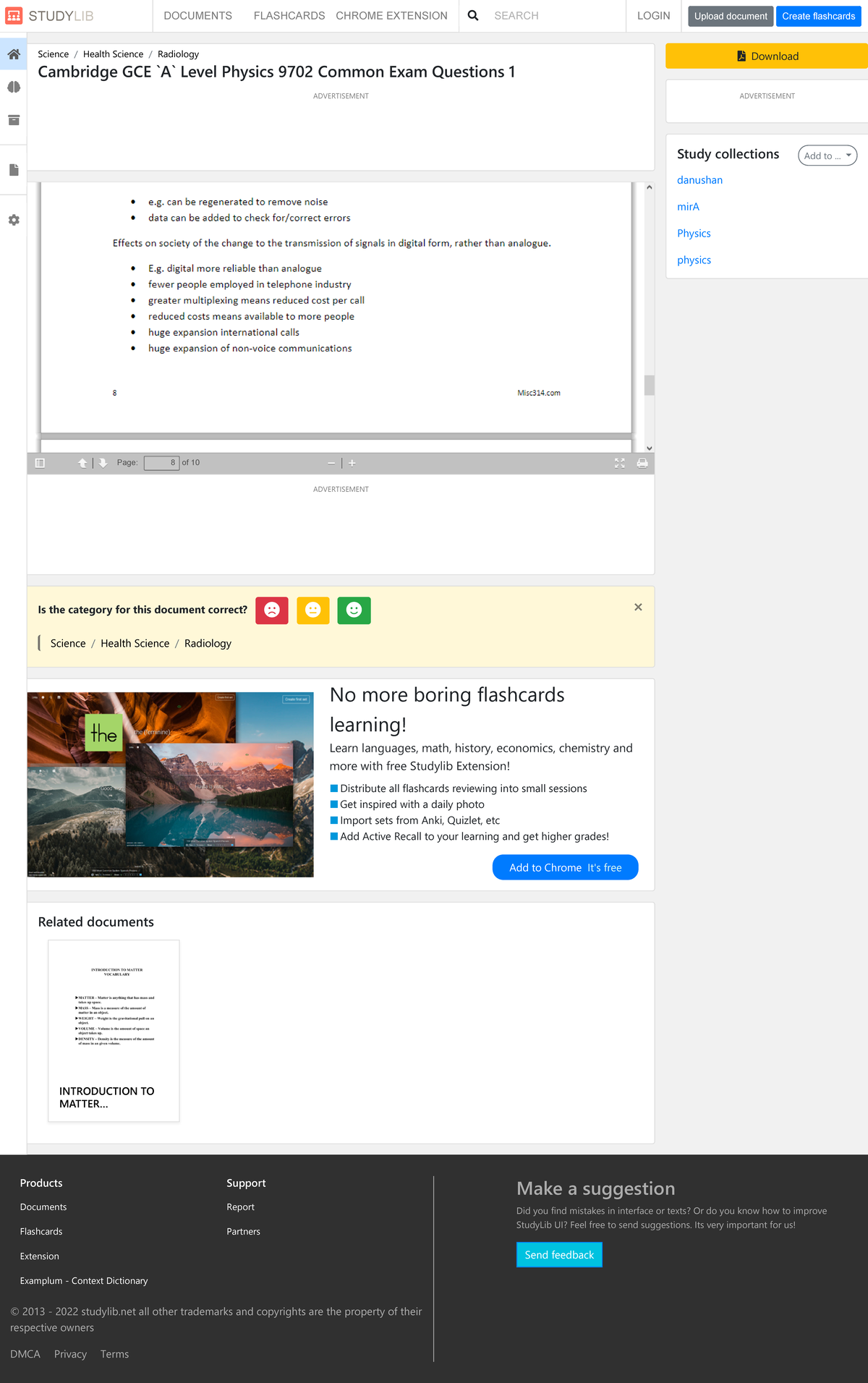 Cambridge GCE `A` Level Physics 9702 Common Exam Questions 1 - STUDYLIB ...