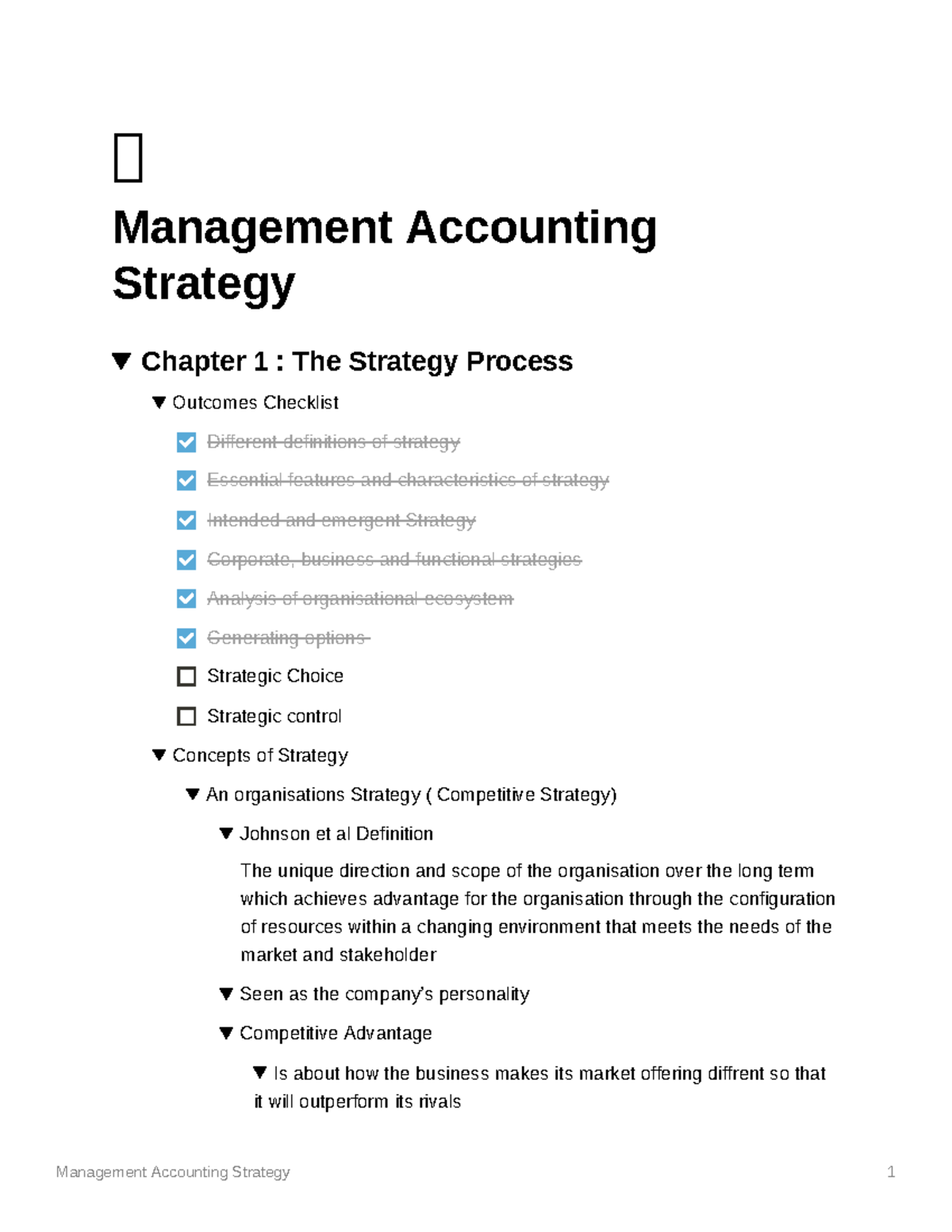 Management Accounting Strategy notes for students - ฀ Management ...