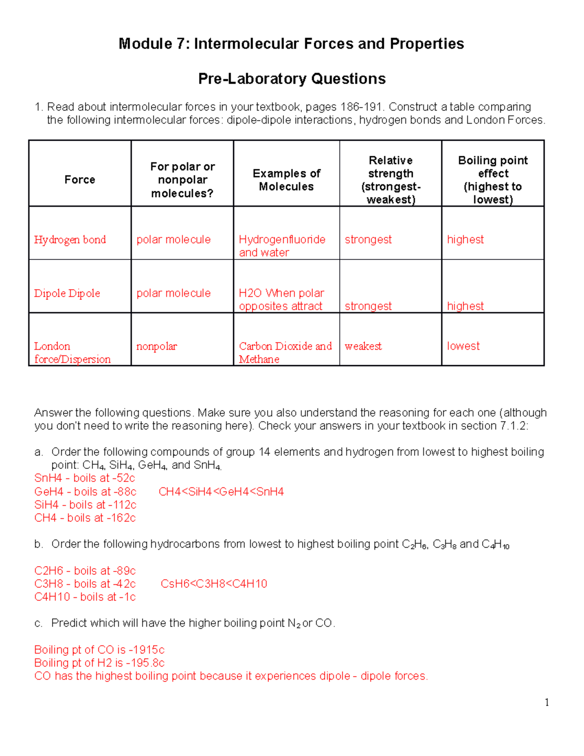 Module 7 lab 2 - Well explained, easy to follow and understand - Module 7: Intermolecular Forces ...