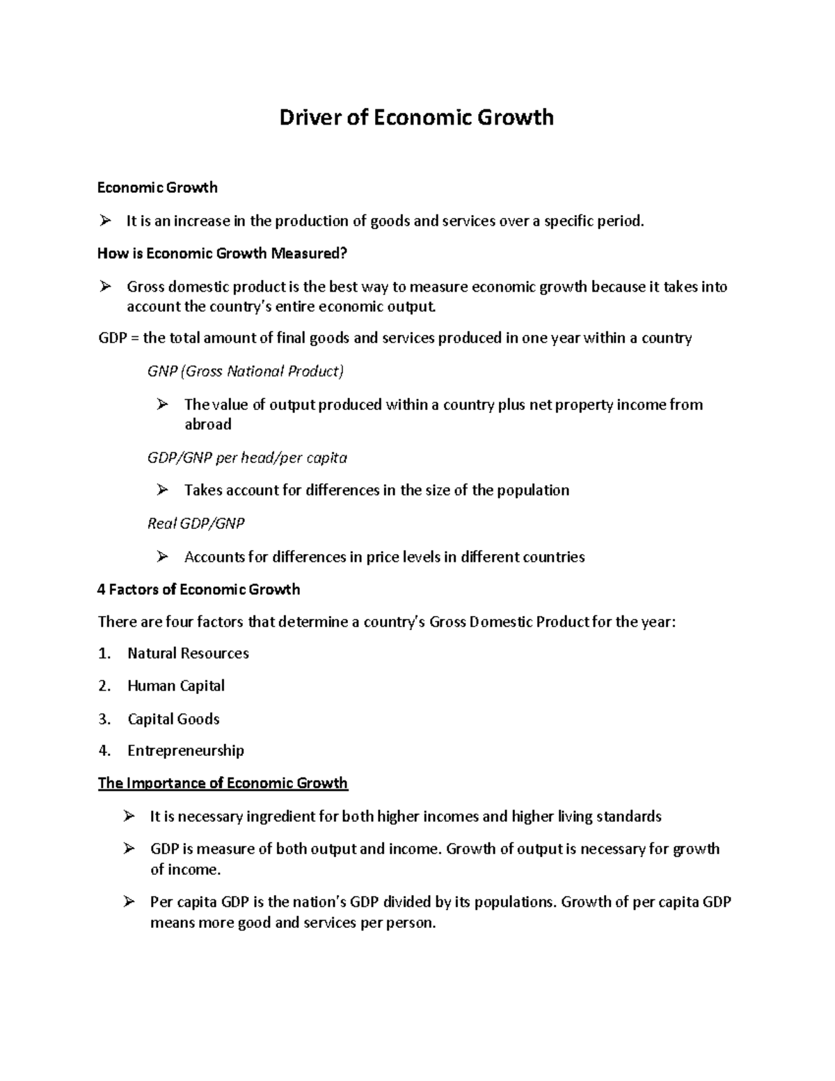Driver of Economic Growth - Driver of Economic Growth Economic Growth ...