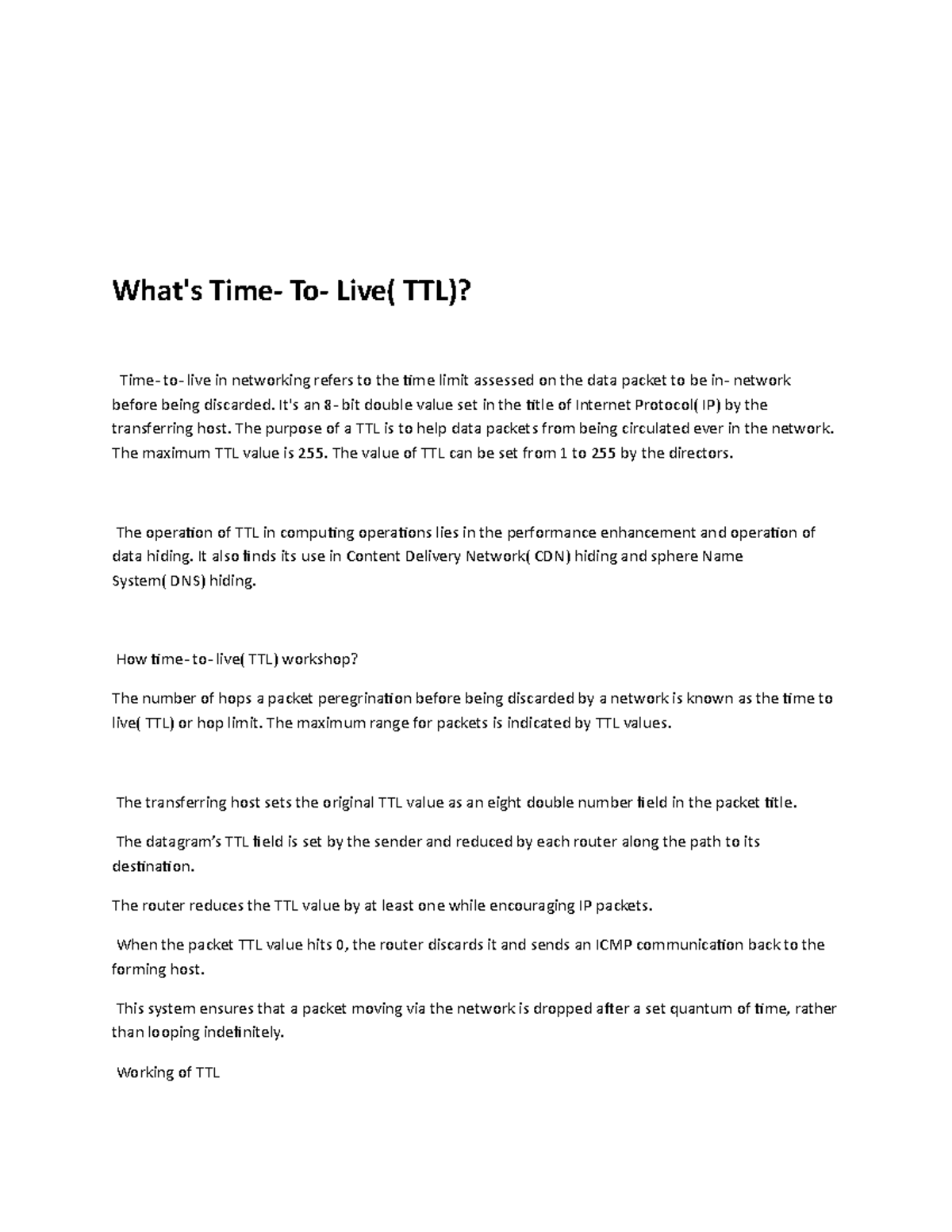 What's Time- To- Live( TTL) - What's Time- To- Live( TTL)? Time- to ...