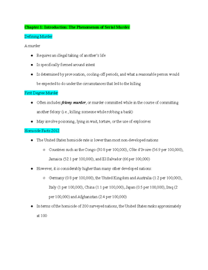 Homicide and Serial Murder - JUS207 – Notetaking Guide What do we know ...