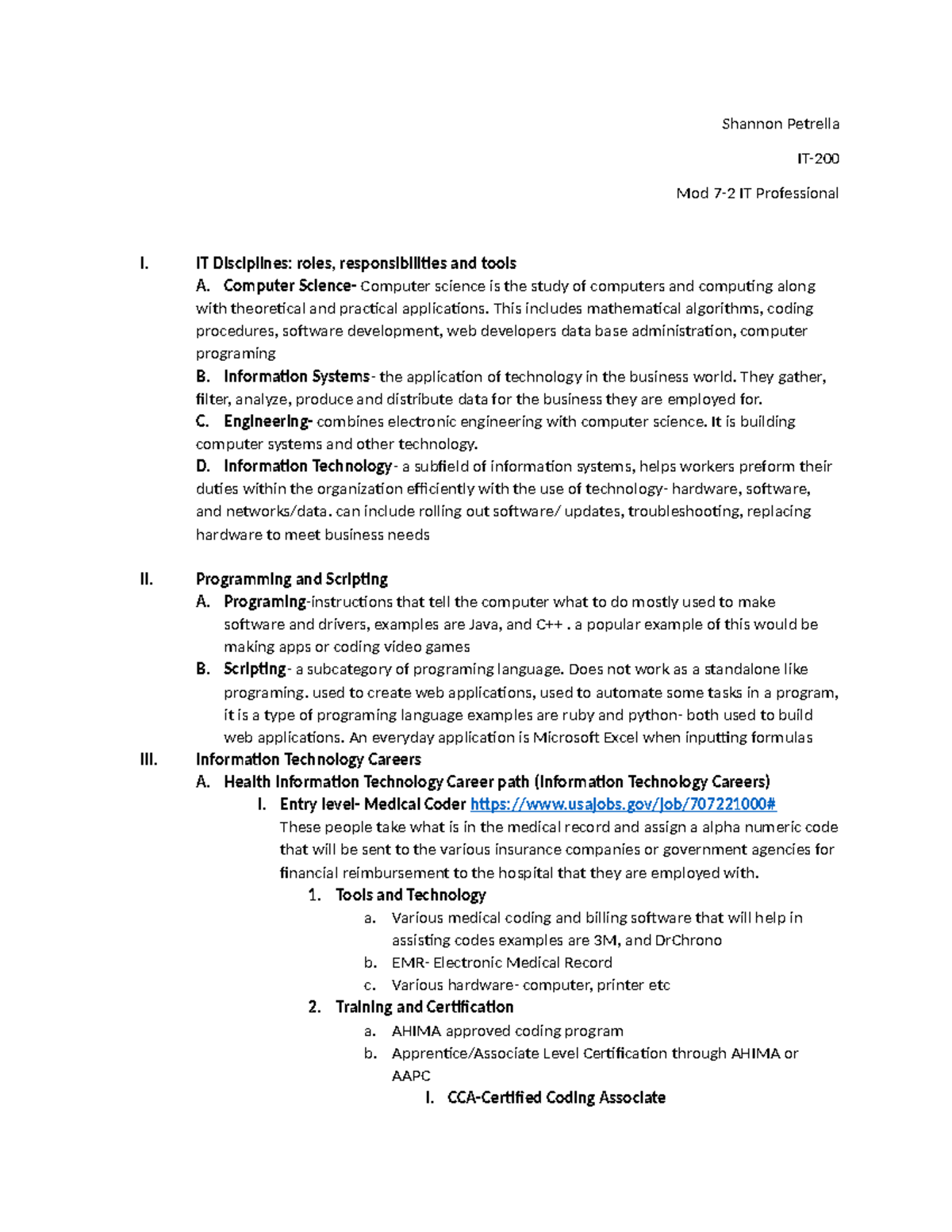 It 200 mod 7 - assignment - Shannon Petrella IT- Mod 7-2 IT ...